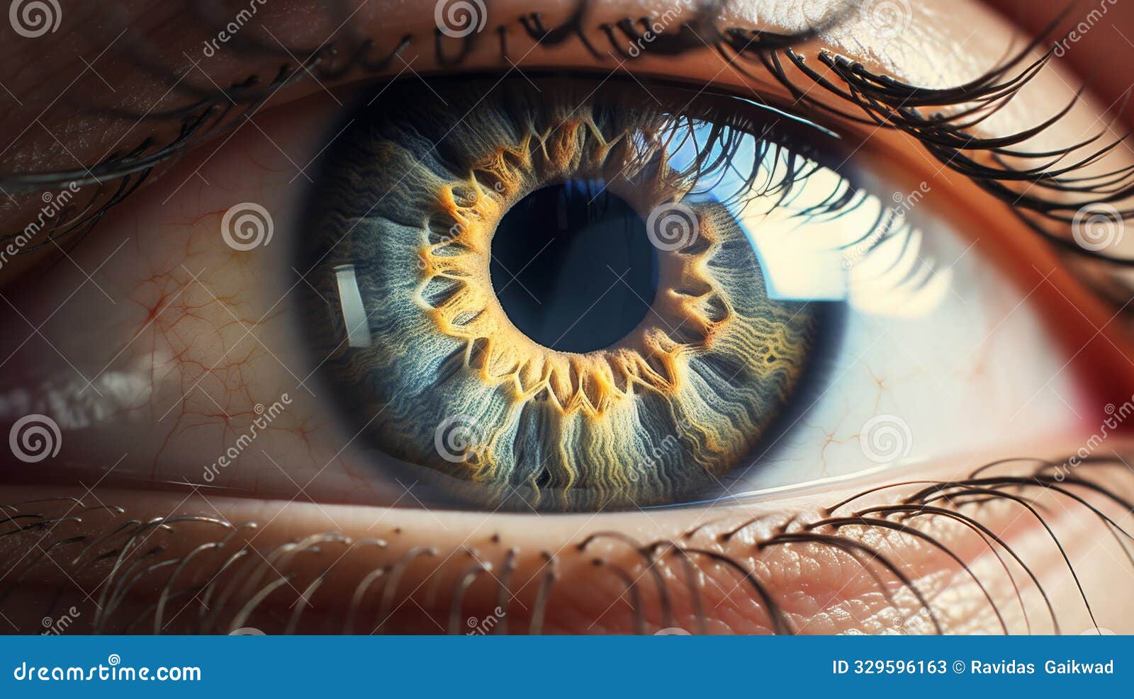 Photorealistic Close Up of Human Eye Image Stock Illustration ...