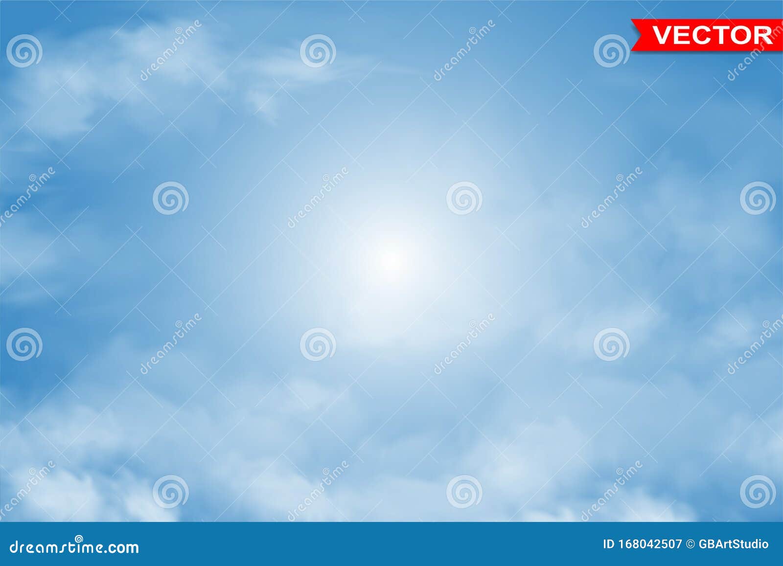 Photorealistic Colorful Blue Sky Vector Background Stock Vector ...