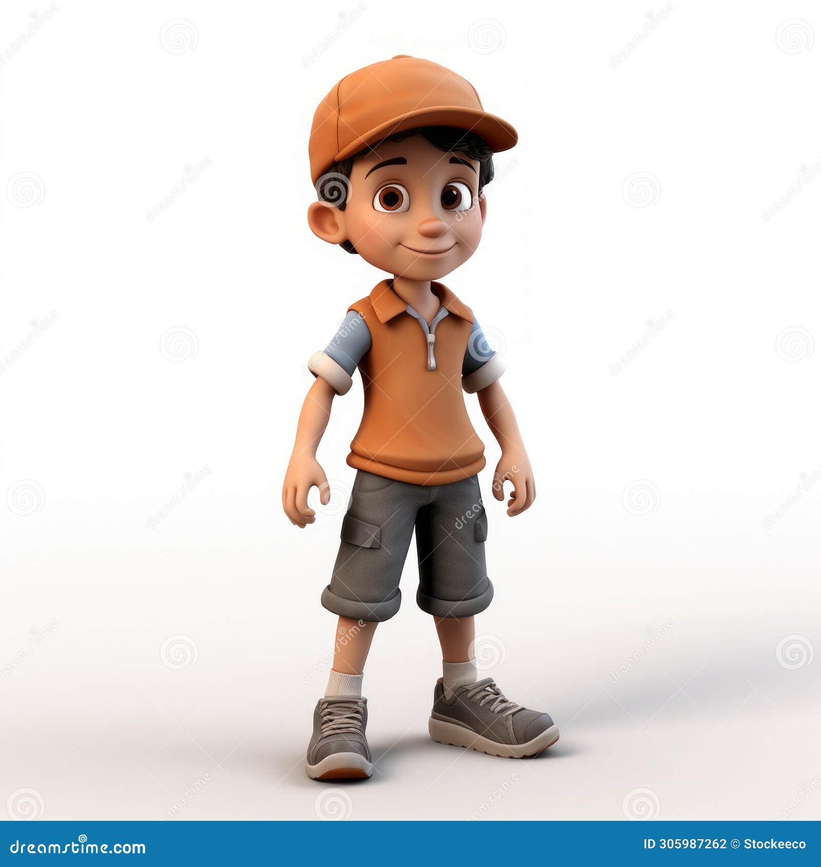 Photorealistic 3d Render Of Cartoon Boy Evan With Hat | CartoonDealer ...