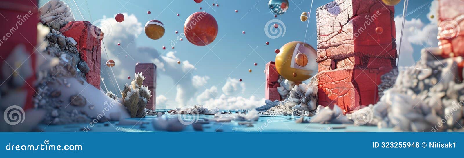 A Photorealistic 3D Model Of A Surreal Scene With Impossible Objects ...