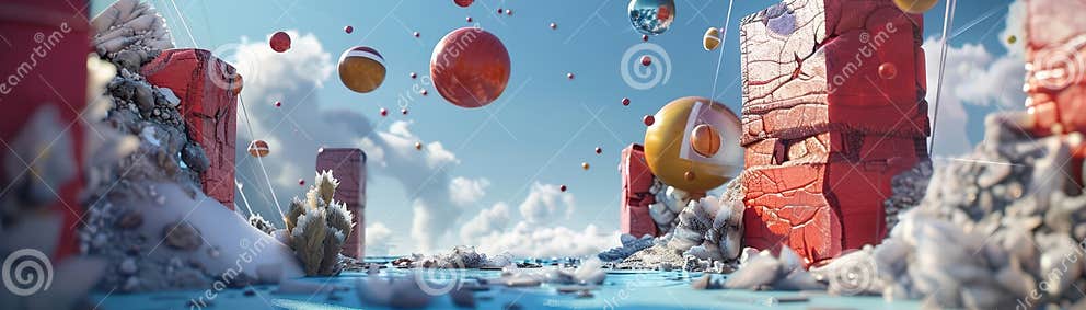 A Photorealistic 3D Model of a Surreal Scene with Impossible Objects ...