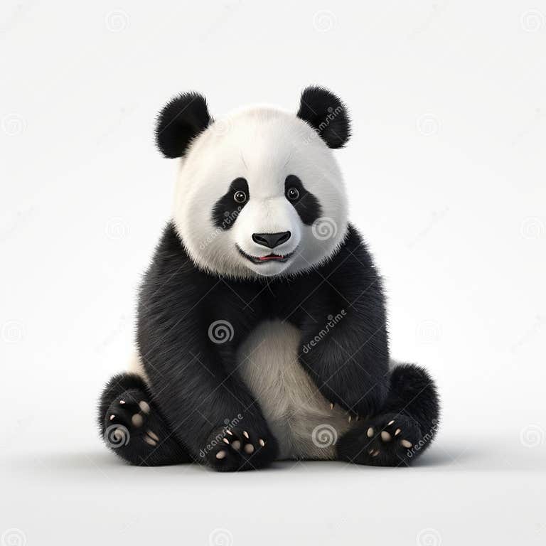 Photorealistic 3d Render of Panda Bear on White Background Stock ... Photorealistic 3d Render of Panda Bear on White Background Stock ...