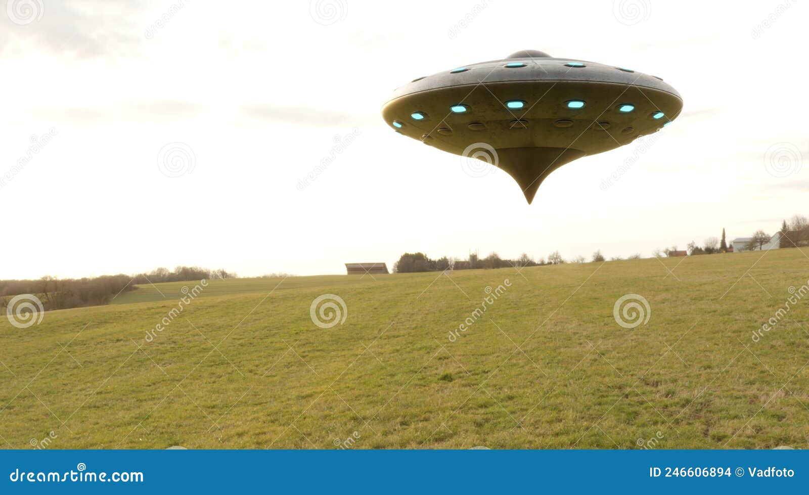 Ufo 3d Visualization, 3d Render Stock Illustration - Illustration of ...
