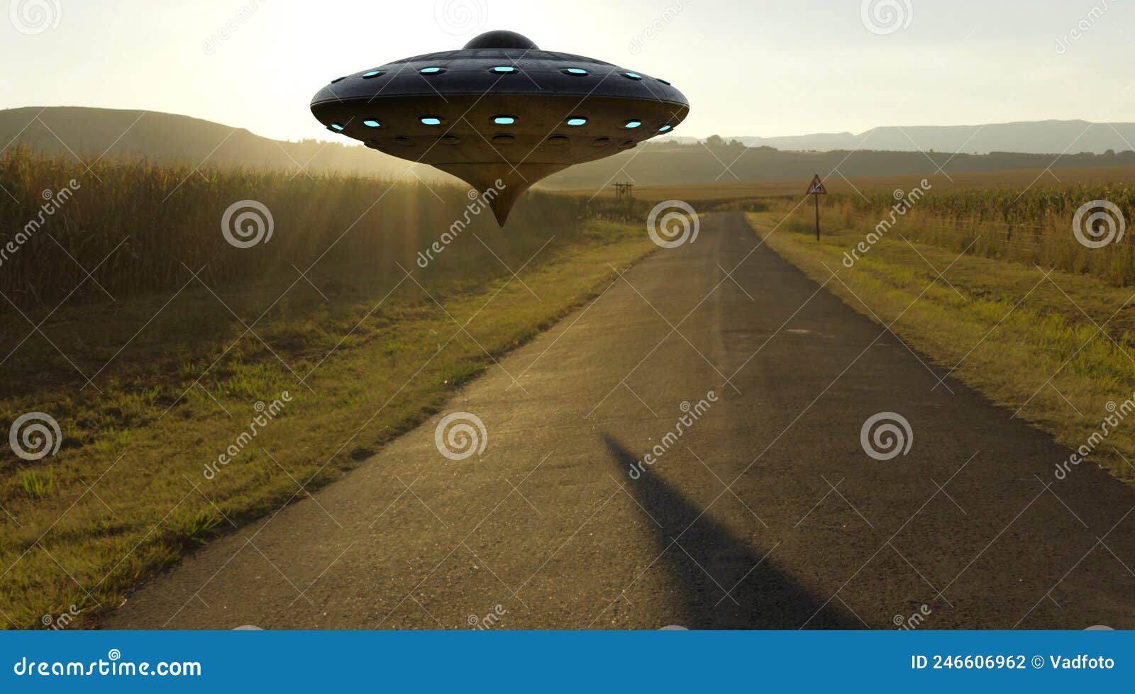 Ufo 3d Visualization, 3d Render Stock Illustration - Illustration of ...