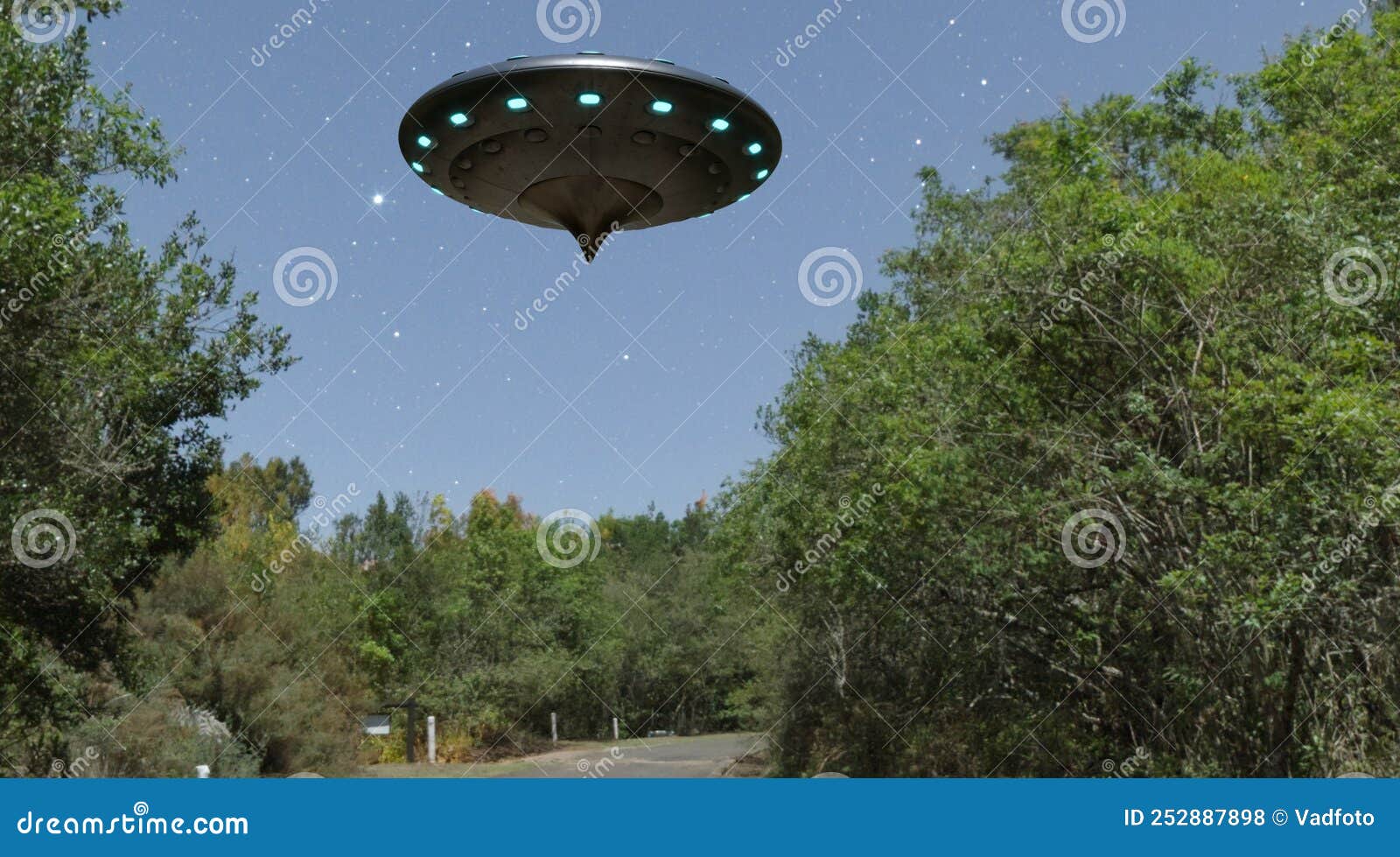 Ufo 3d Visualization, 3d Render Stock Illustration - Illustration of ...