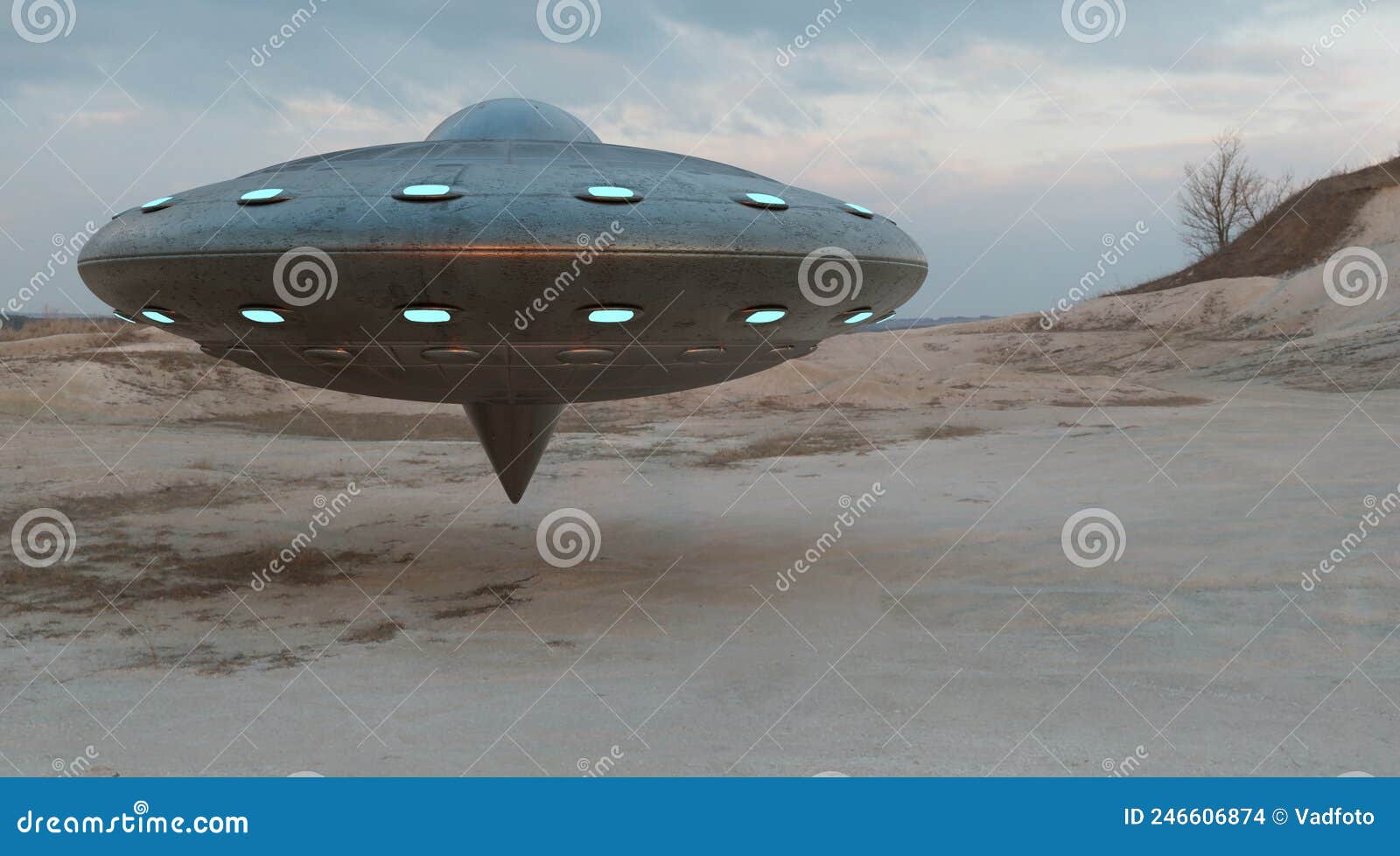 Ufo 3d Visualization, 3d Render Stock Illustration - Illustration of ...