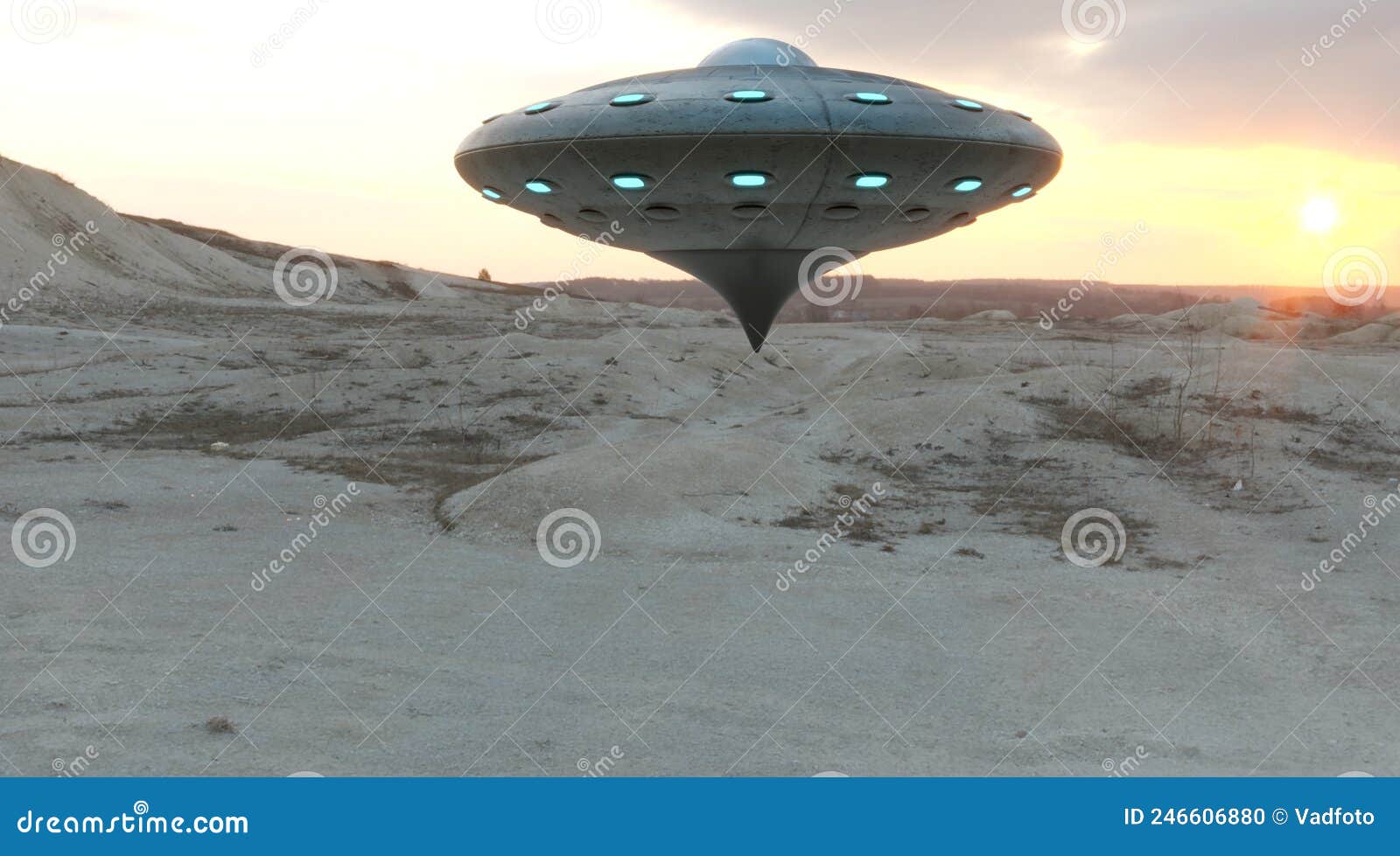Ufo 3d Visualization, 3d Render Stock Illustration - Illustration of ...