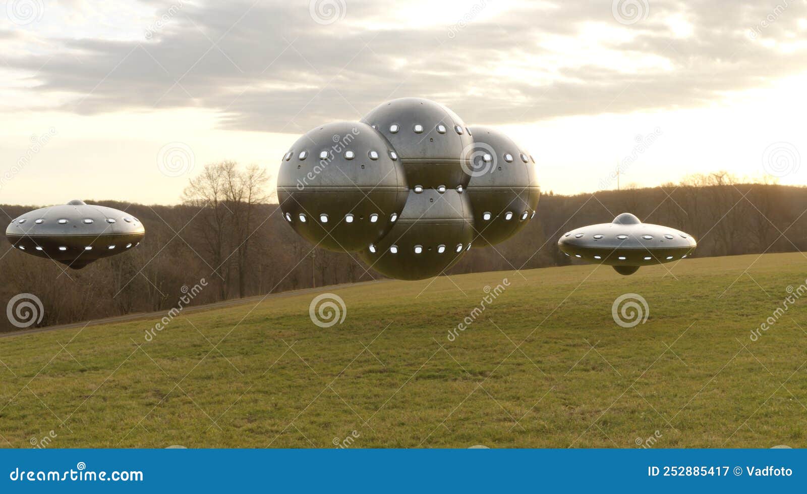 Ufo 3d Visualization, 3d Render Stock Illustration - Illustration of ...