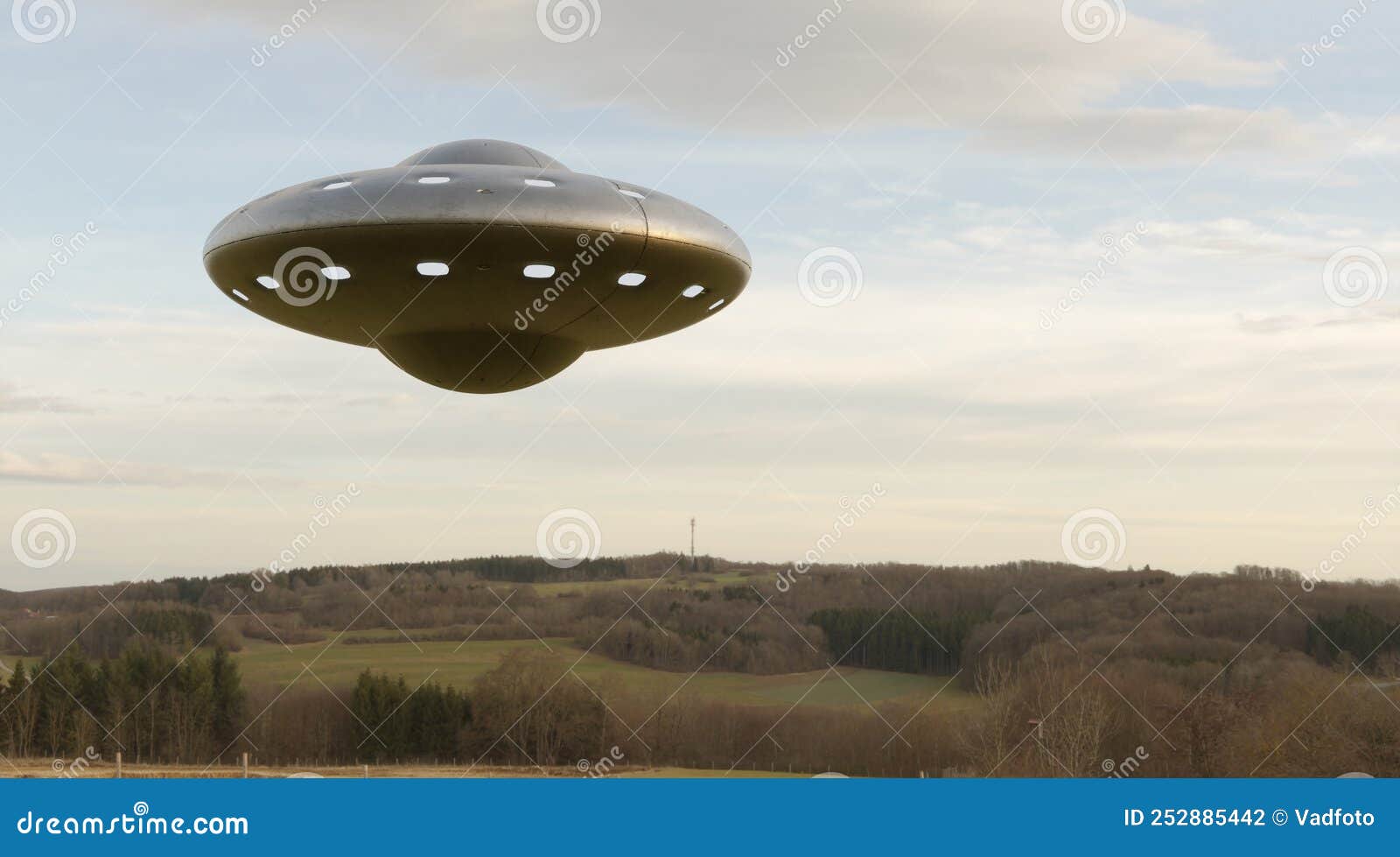 Ufo 3d Visualization, 3d Render Stock Illustration - Illustration of ...