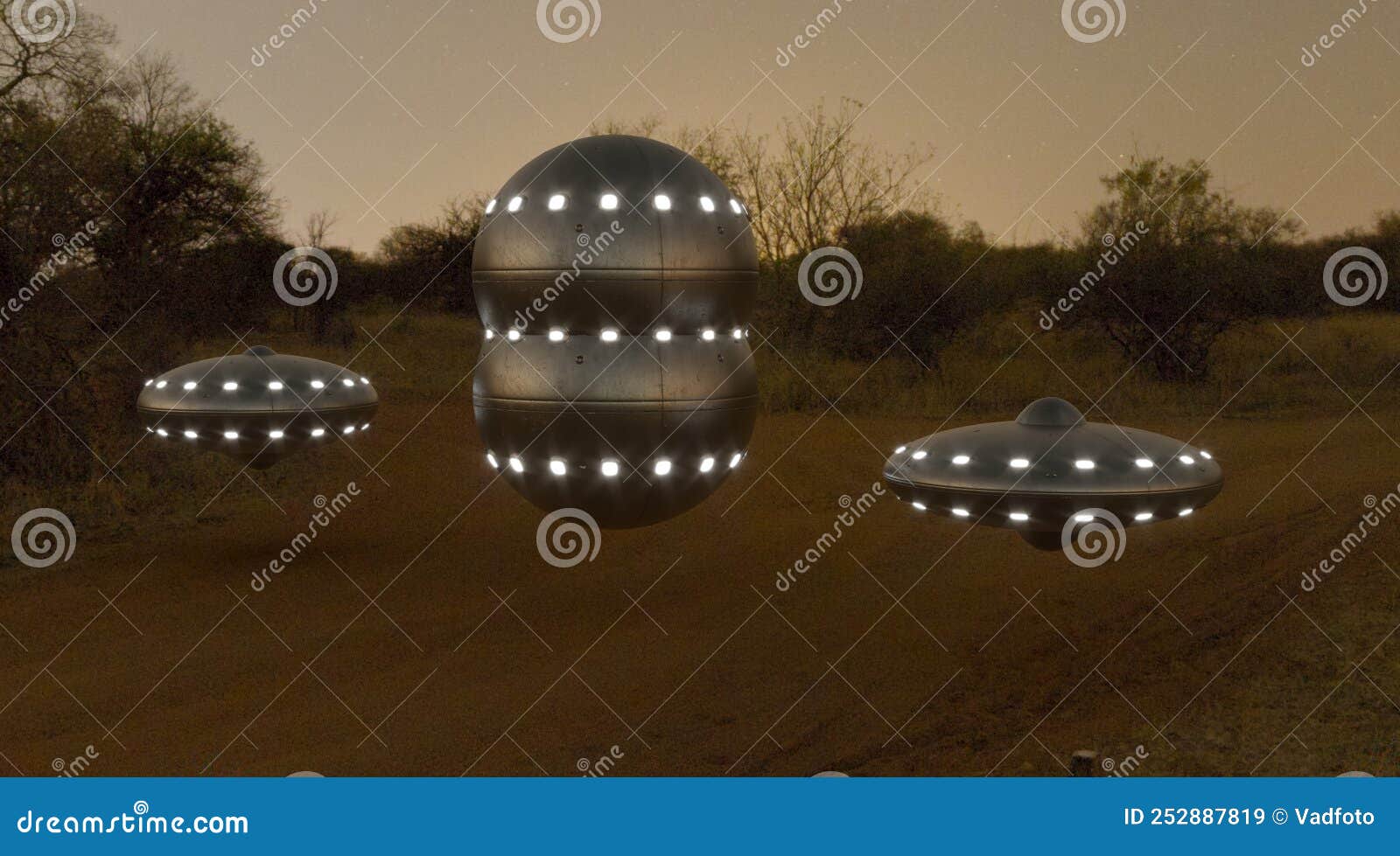 Ufo 3d Visualization, 3d Render Stock Illustration - Illustration of ...
