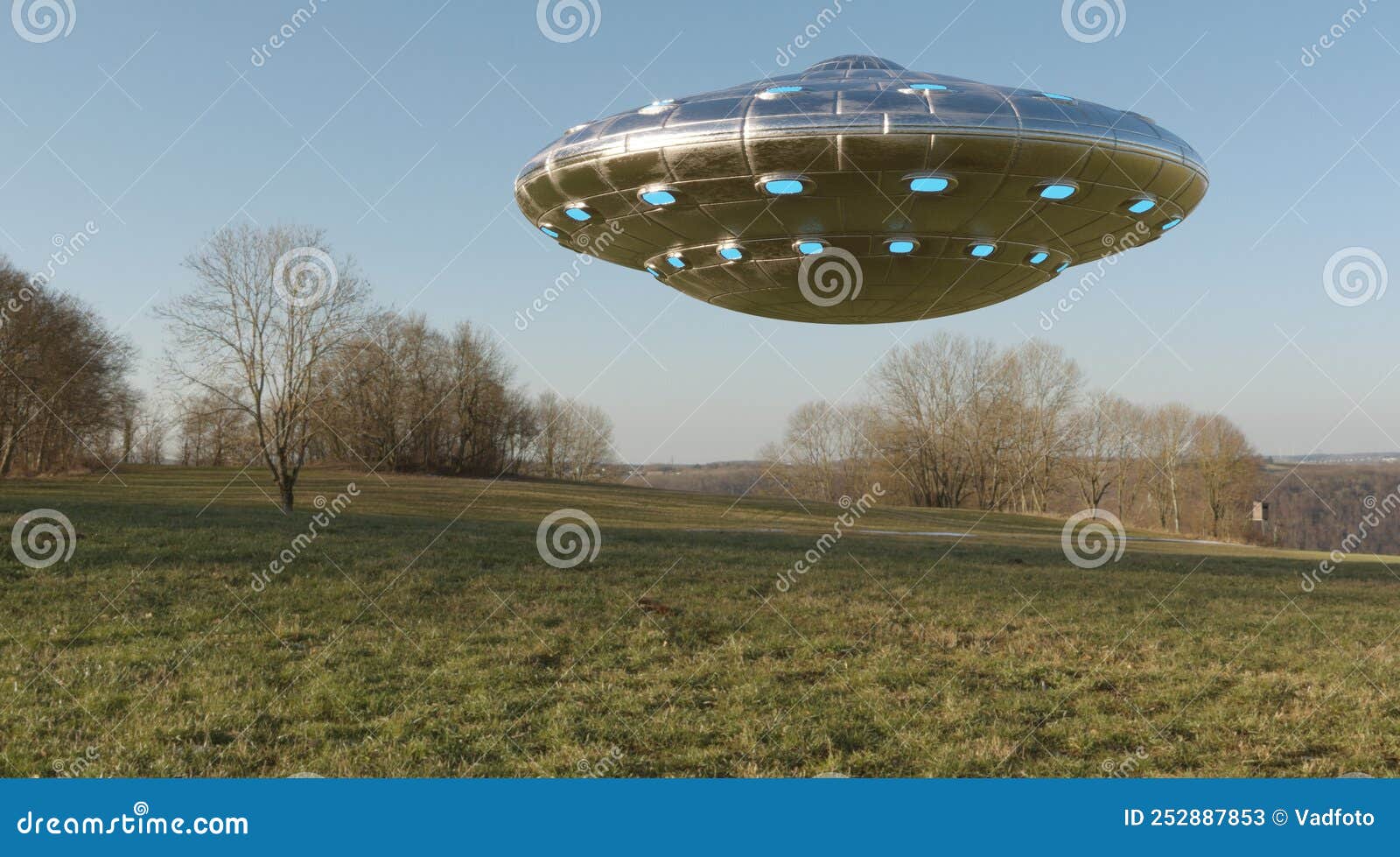 Ufo 3d Visualization, 3d Render Stock Illustration - Illustration of ...