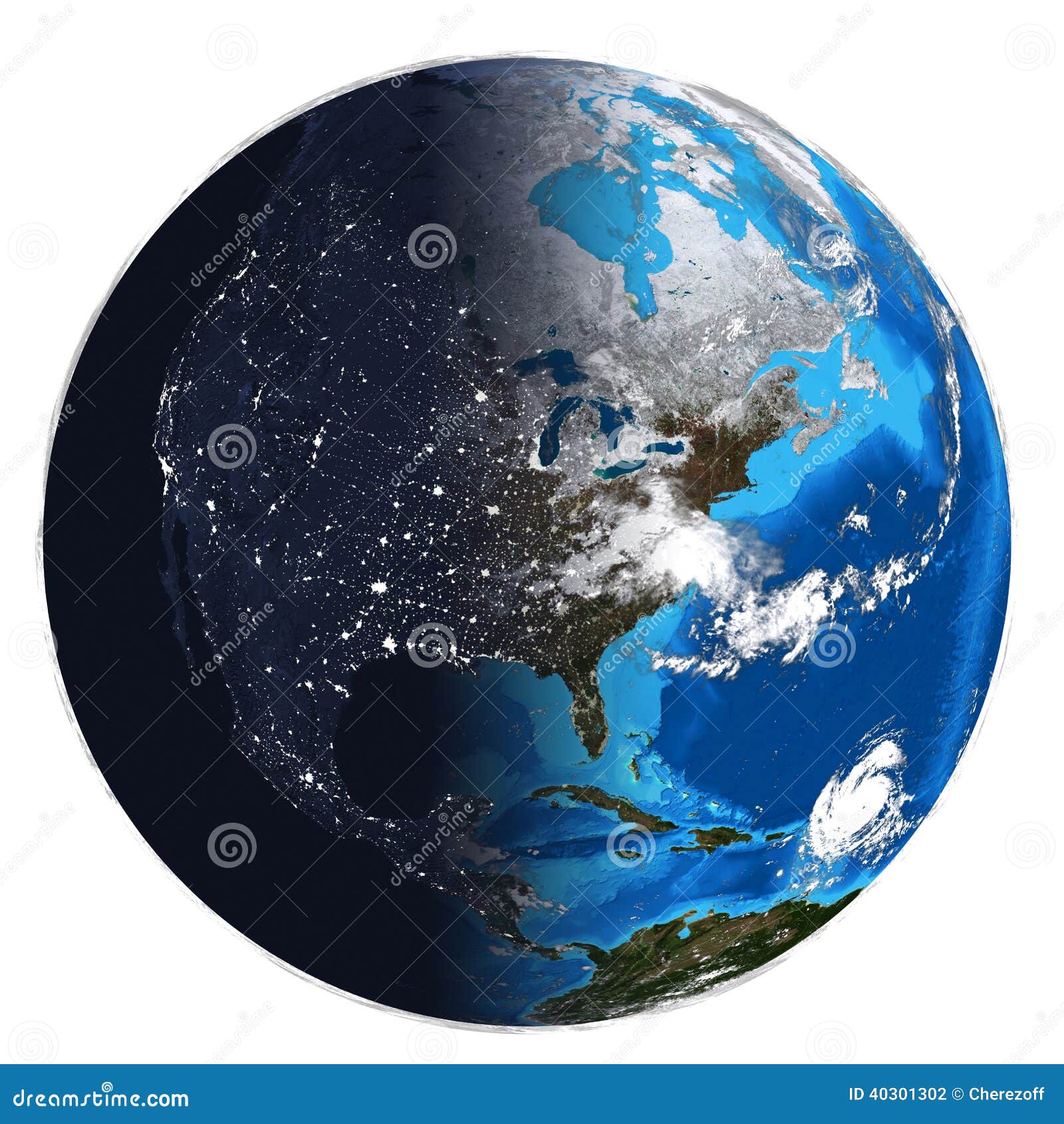 Photorealistic Erde. Tag Und Nacht Stock Abbildung - Illustration von ...