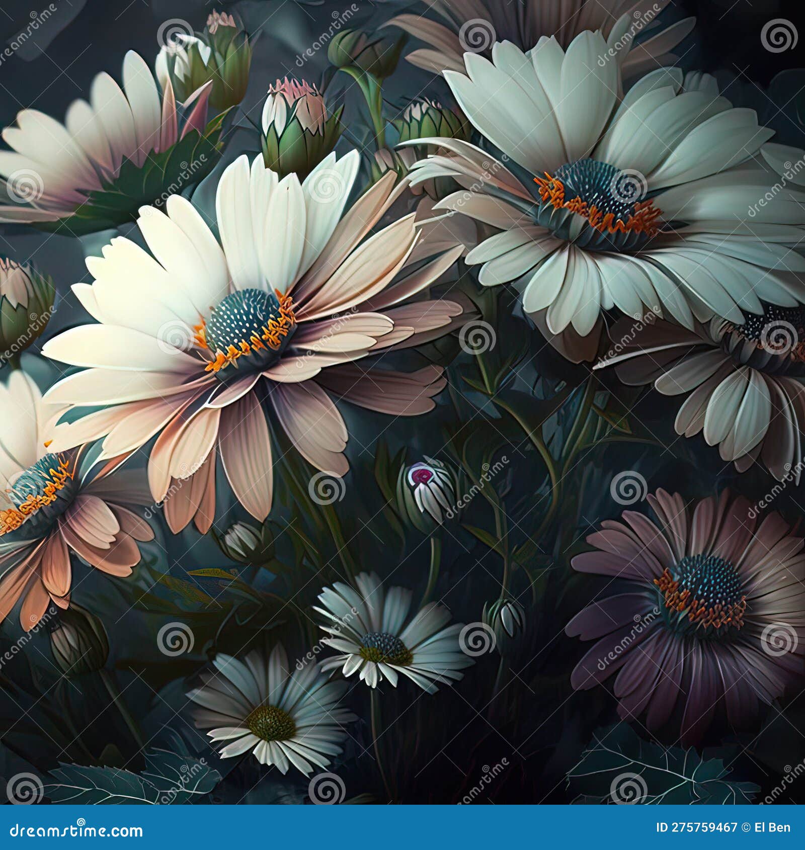 Photorealistic Flower Background Stock Illustration - Illustration of ...