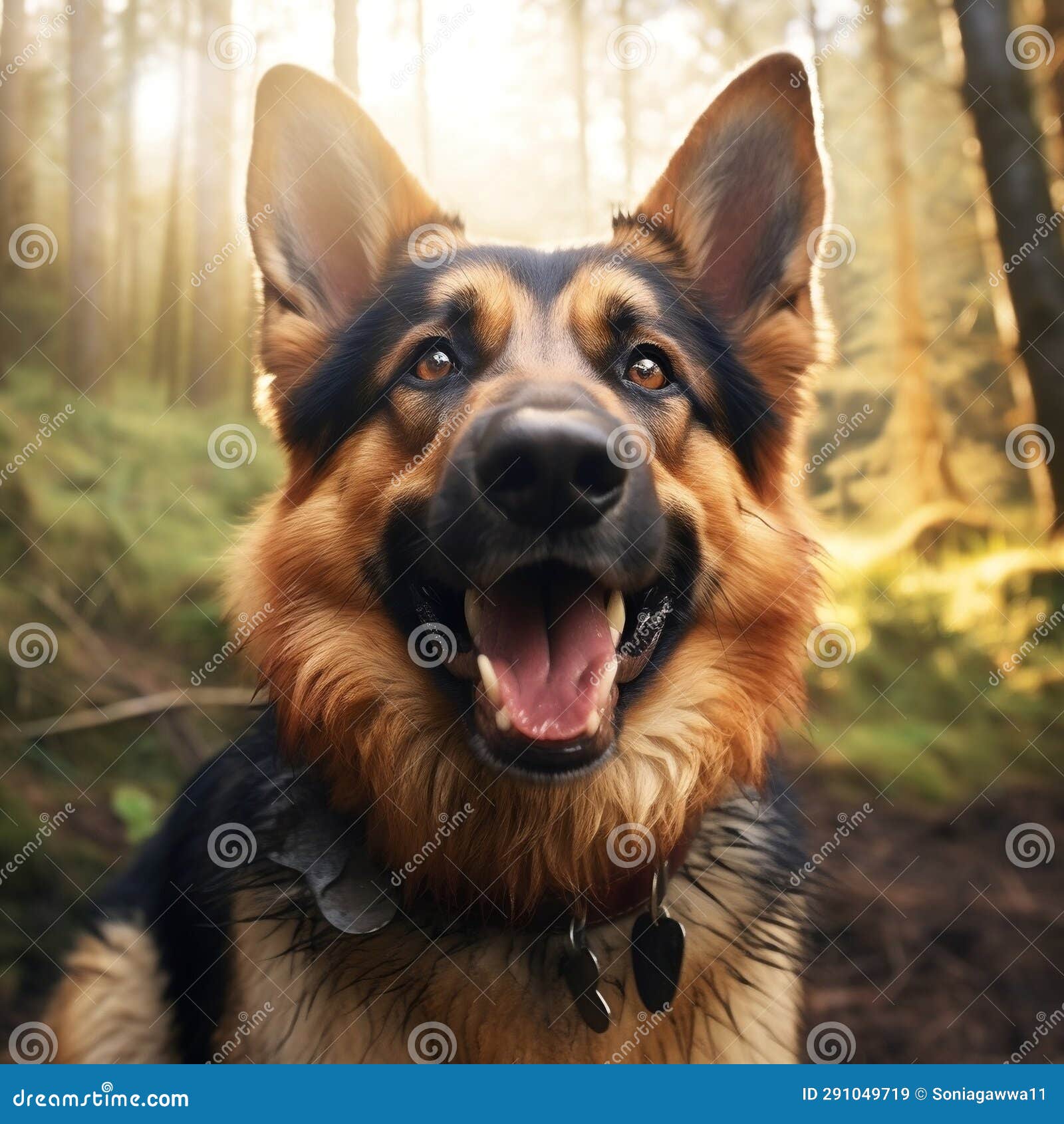 A Photorealistic Happy German Shepherd Dog in Natural Setting by AI ...