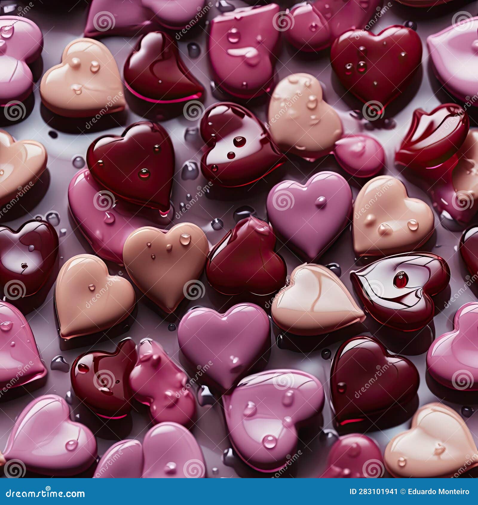 Photorealistic Hearts Floating on Water (tiled) Stock Illustration ...