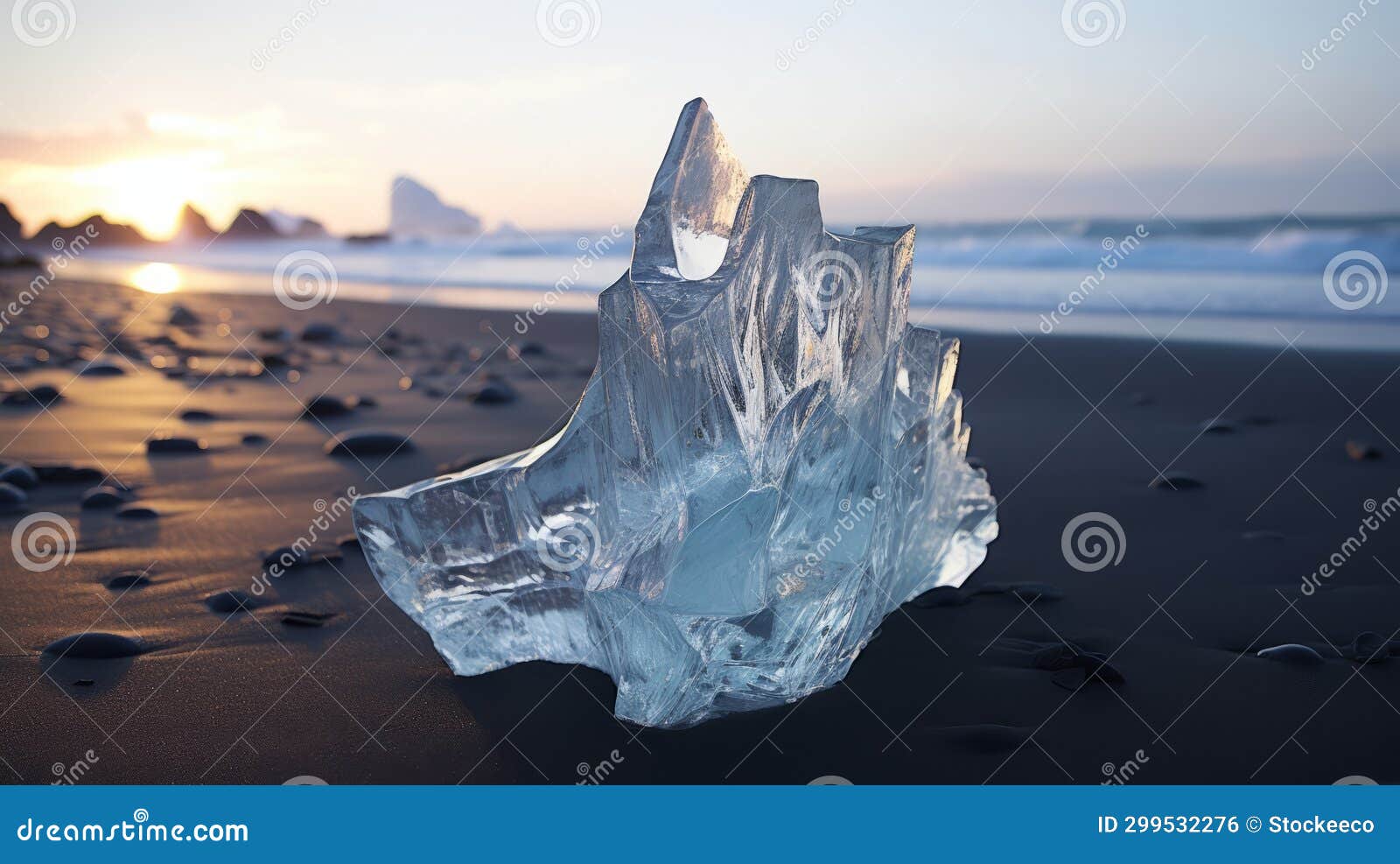 Photorealistic Ice Sculpture on Beach: Maya Redshift Rendering Stock ...