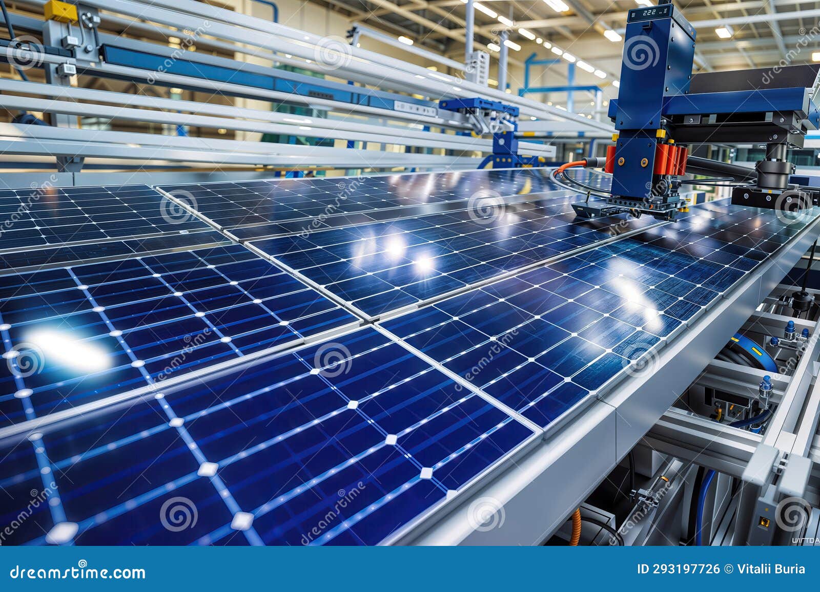 Efficiency in Action: Modern Solar Panel Factory, Generative Ai Stock ...