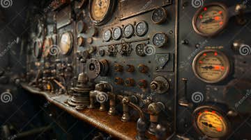 Photorealistic Image of the Control Panel on a Train Stock Image ...