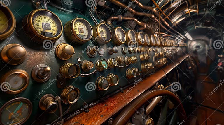 Photorealistic Image of the Control Panel on a Train Stock Photo ...