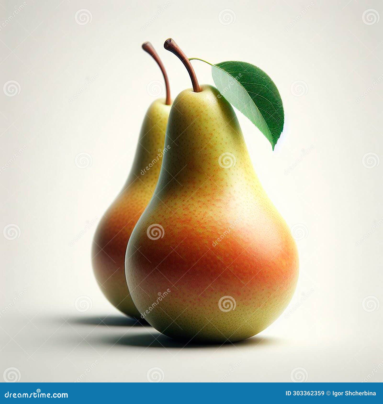 Photorealistic Image of a Pear on a Plain Background Stock Illustration ...