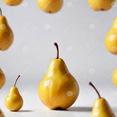 Photorealistic Image of a Pear on a Plain Background Stock Illustration ...