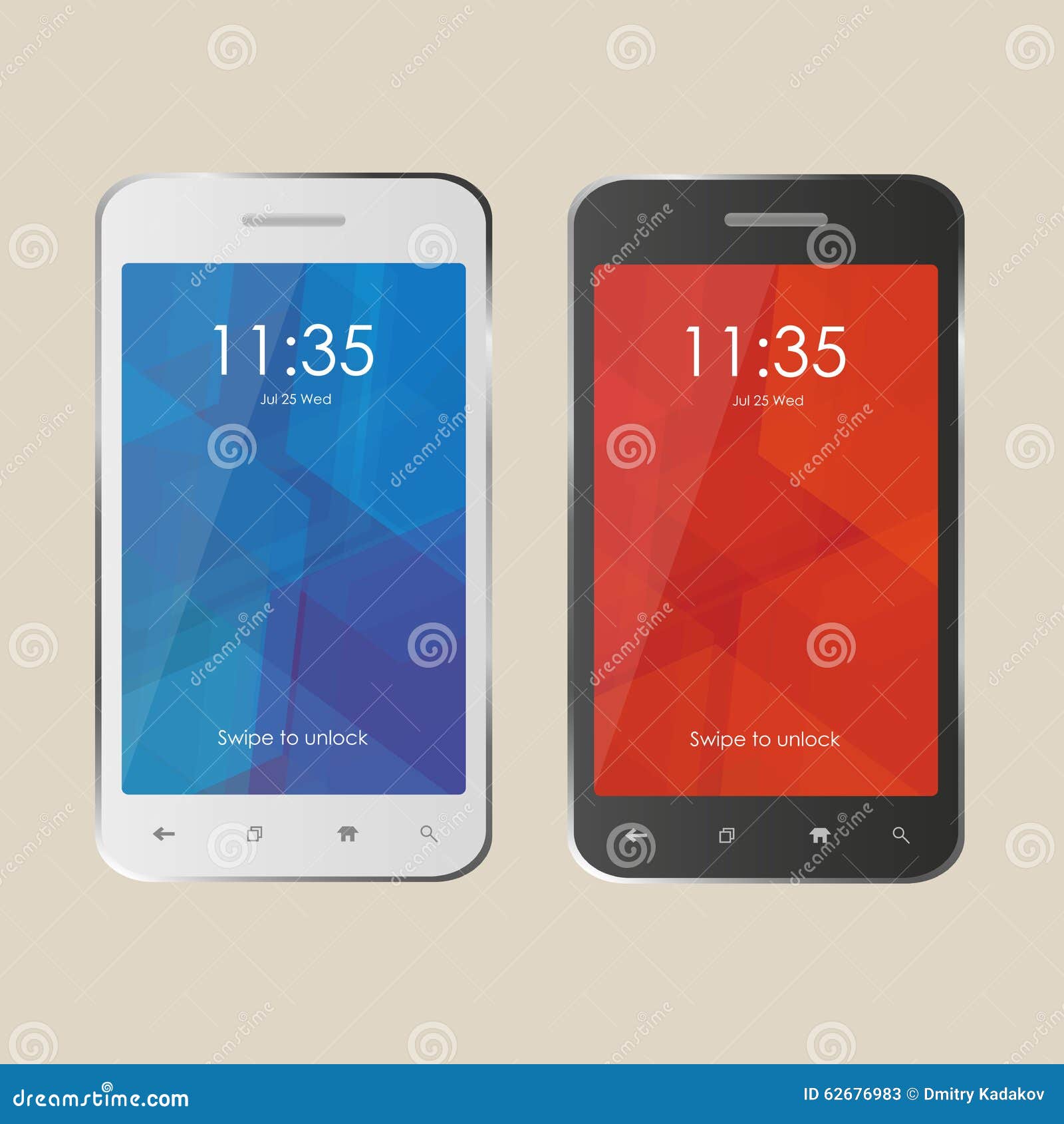 Photorealistic Images of the Smartphone Operating Stock Vector ...