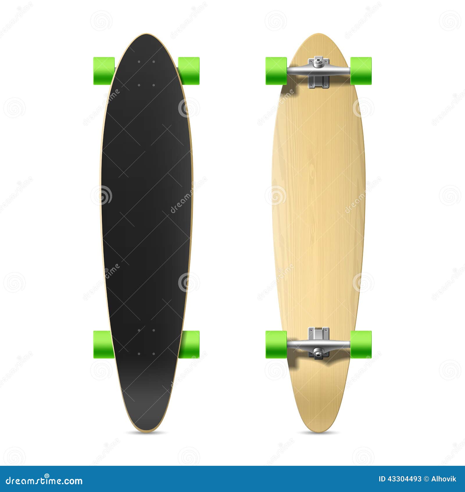 Photorealistic Longboard, Skateboard Stock Vector - Illustration of ...