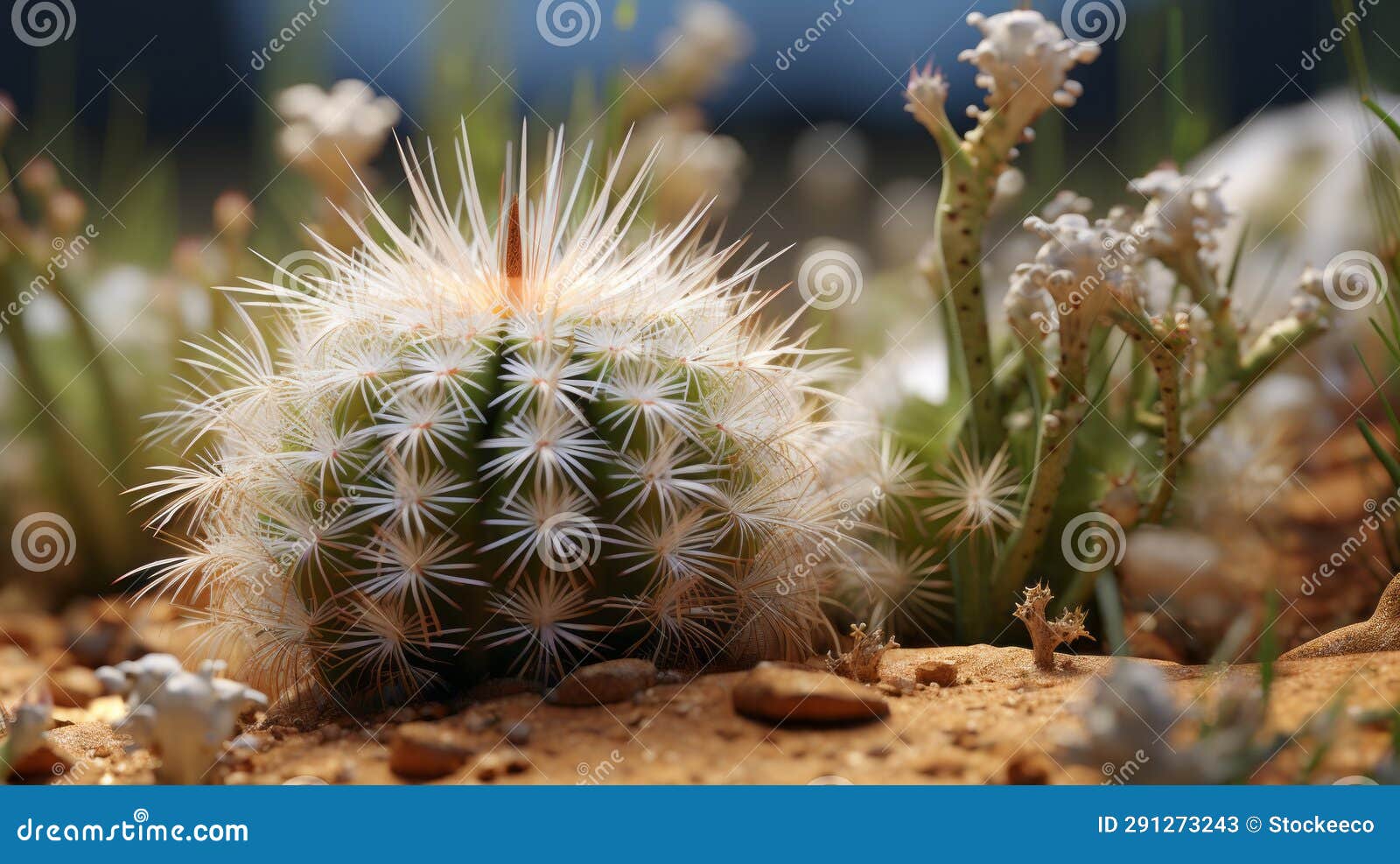 Photorealistic Macro of Cactus Eleocharis Ovata Stock Illustration ...