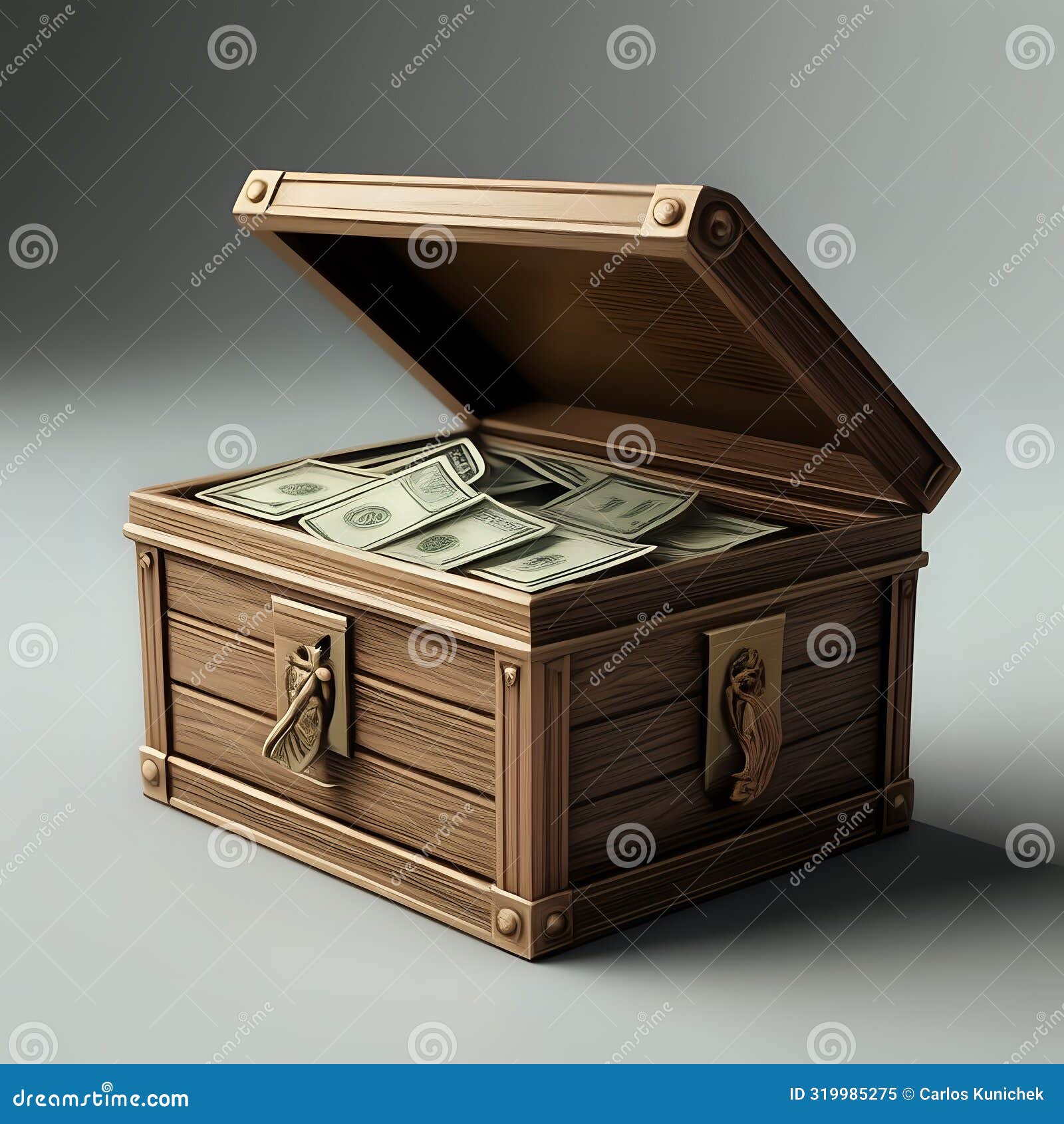 Photorealistic Money with Chest - Generated by Ai Stock Illustration ...