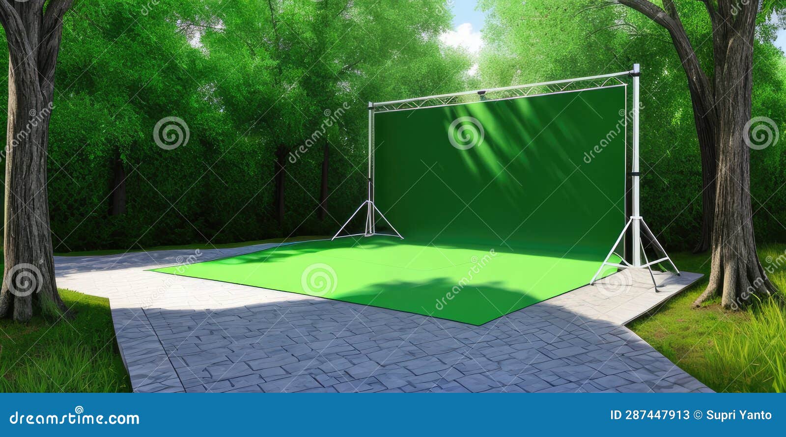 Photorealistic Outdoor Green Screen Stock Illustration - Illustration ...