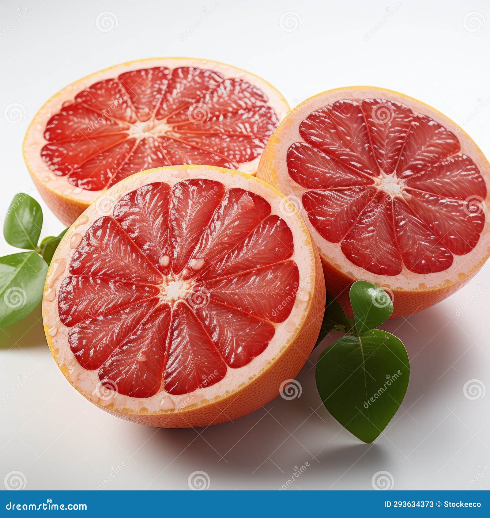 Photorealistic Rendering of Grapefruit on White Background Stock ...
