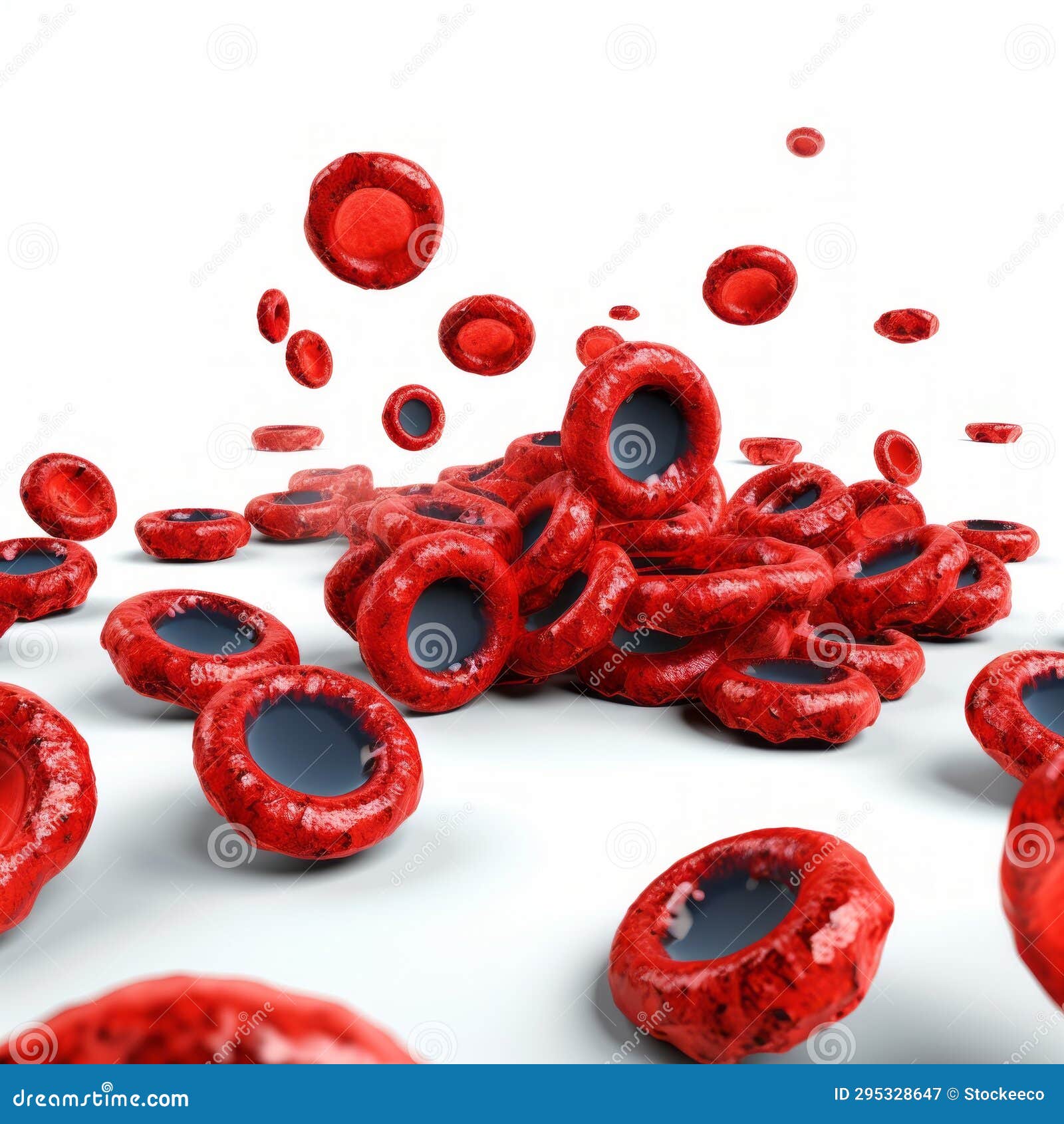 Photorealistic Renderings of 3d Blood Cells on White Background Stock ...