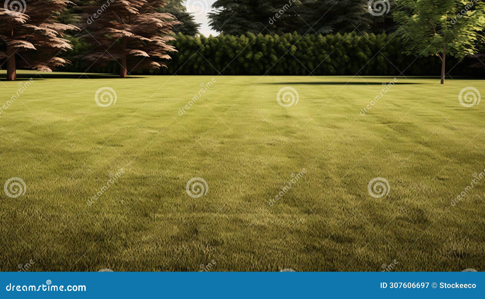 Photorealistic Renderings of Empty Grassy Lawn in Medium Brown Stock ...