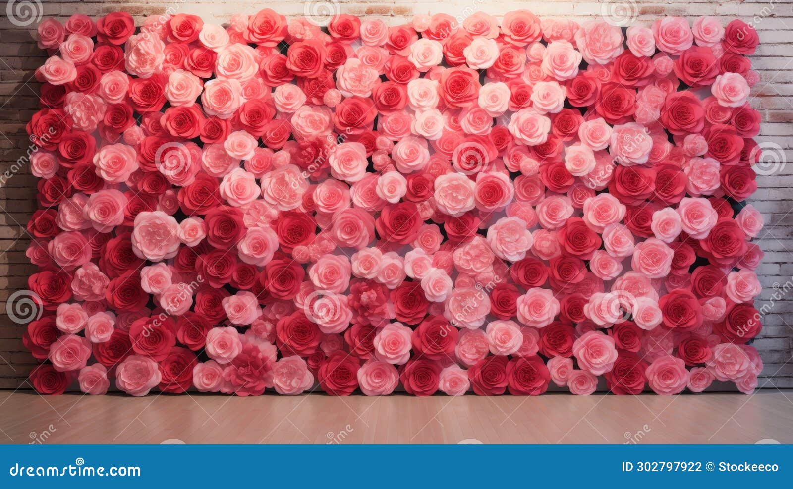 Photorealistic Rose Wall Backdrop for Weddings Stock Illustration ...