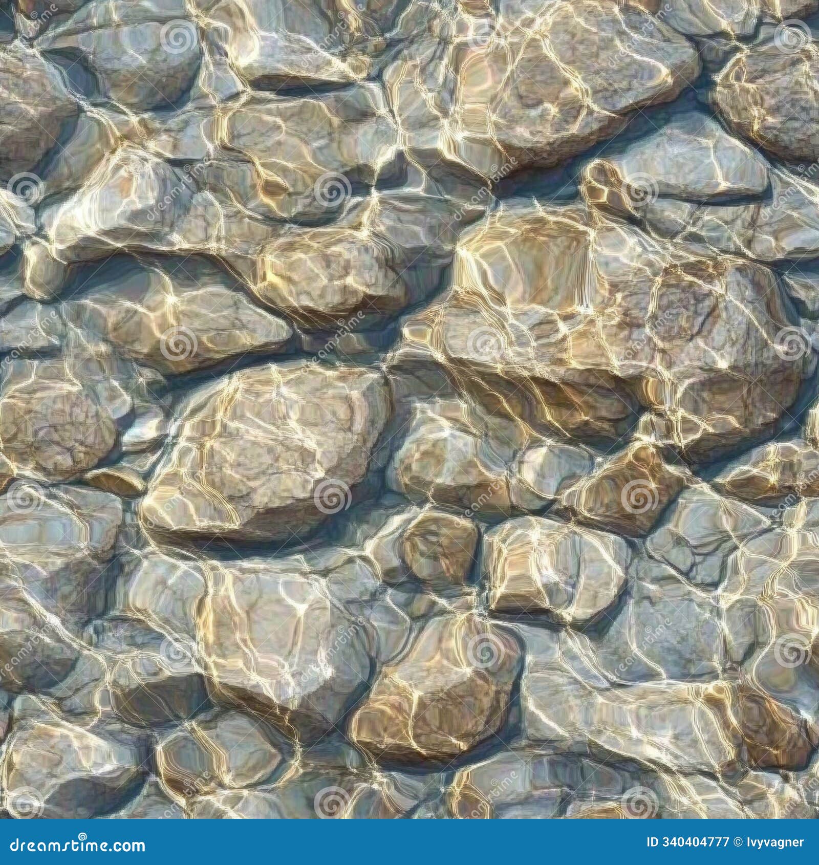 Photorealistic Seamless Texture of River Water Flowing Over Rocks Stock ...