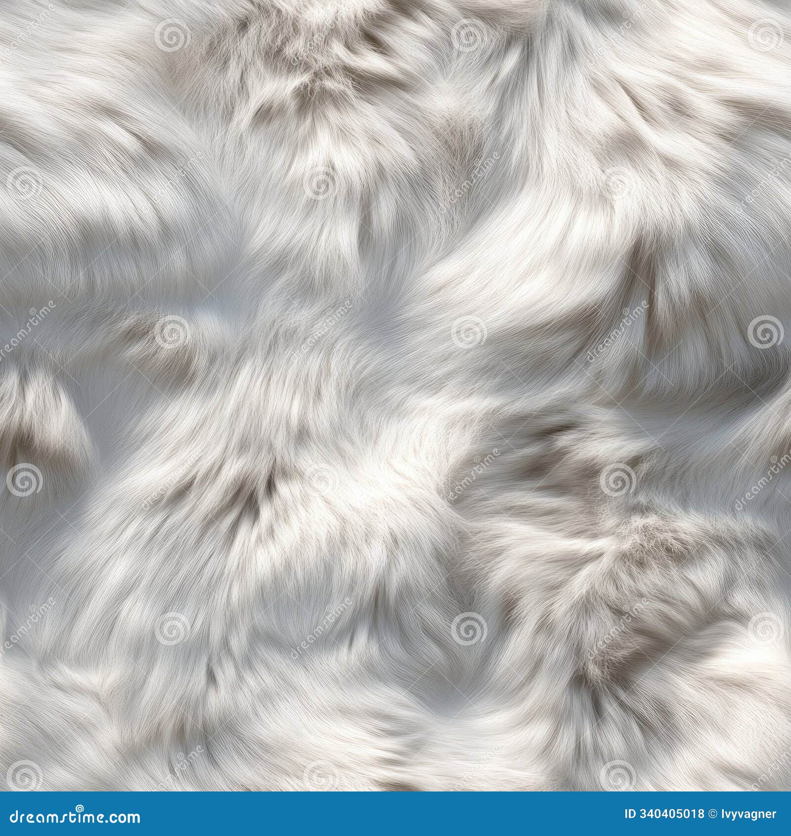 Photorealistic Seamless Texture of Thick White Fur Stock Photo - Image ...