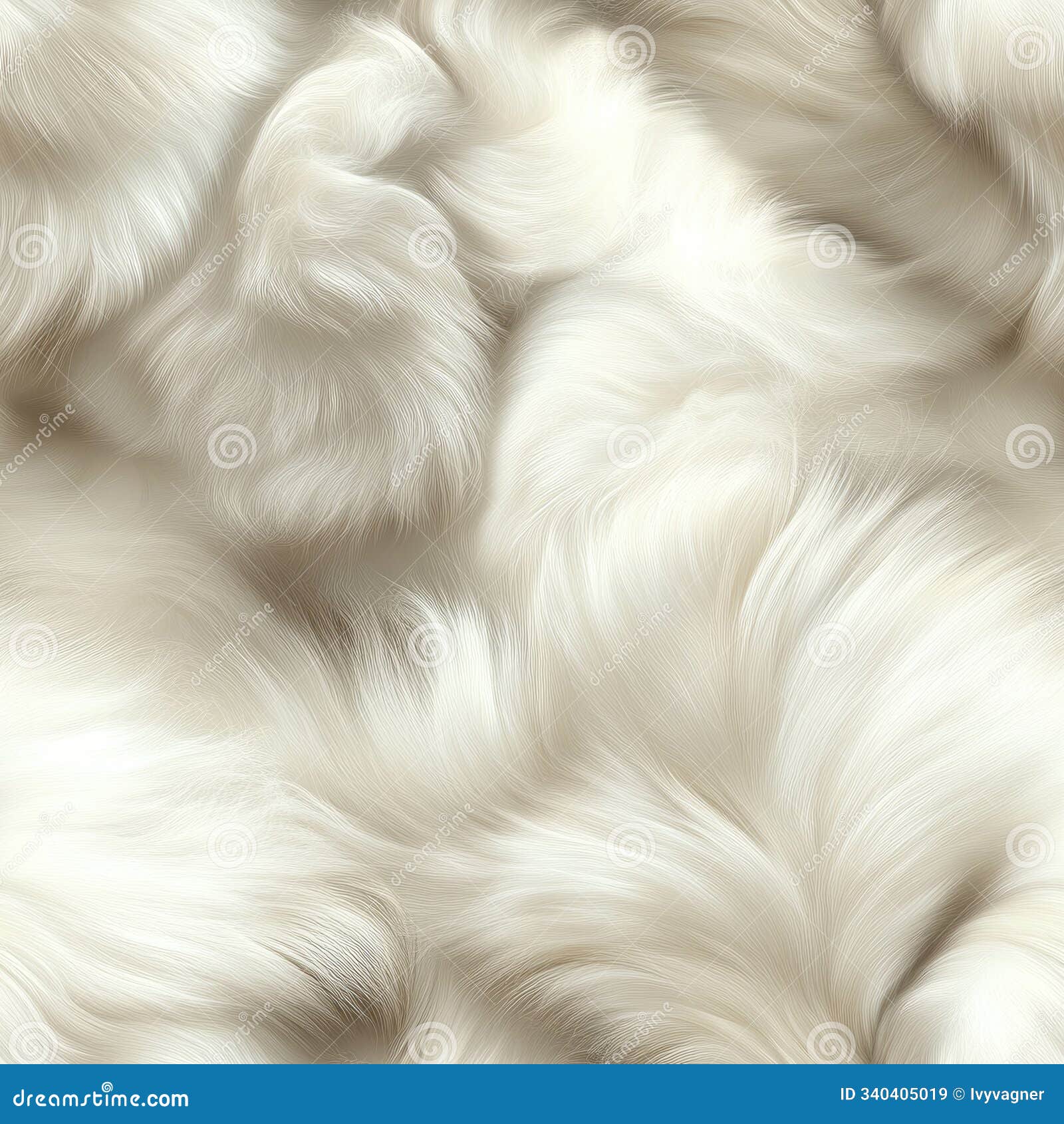 Photorealistic Seamless Texture of Thick White Fur Stock Image - Image ...