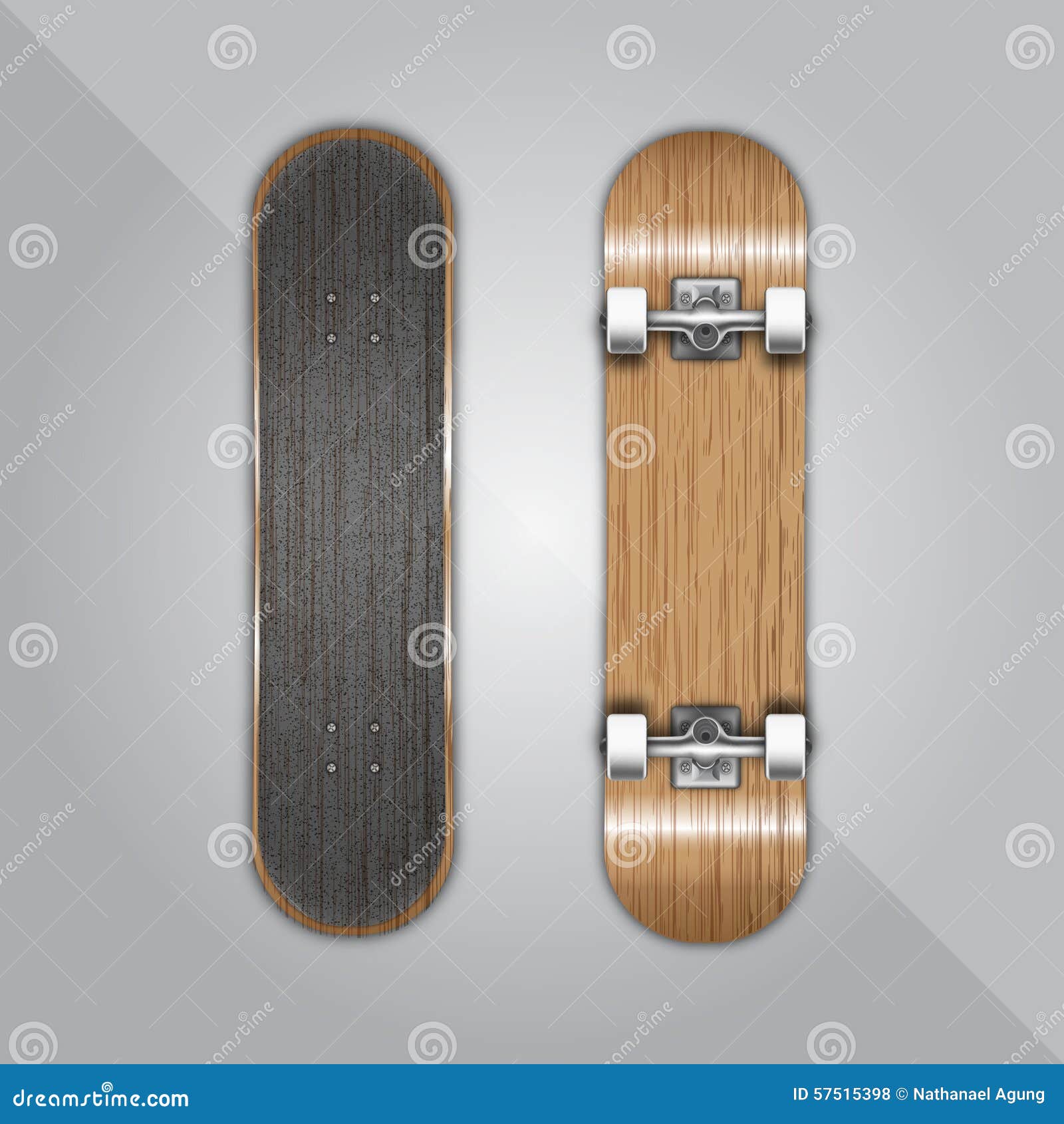 Photorealistic Skateboard Template Stock Vector - Illustration of ...