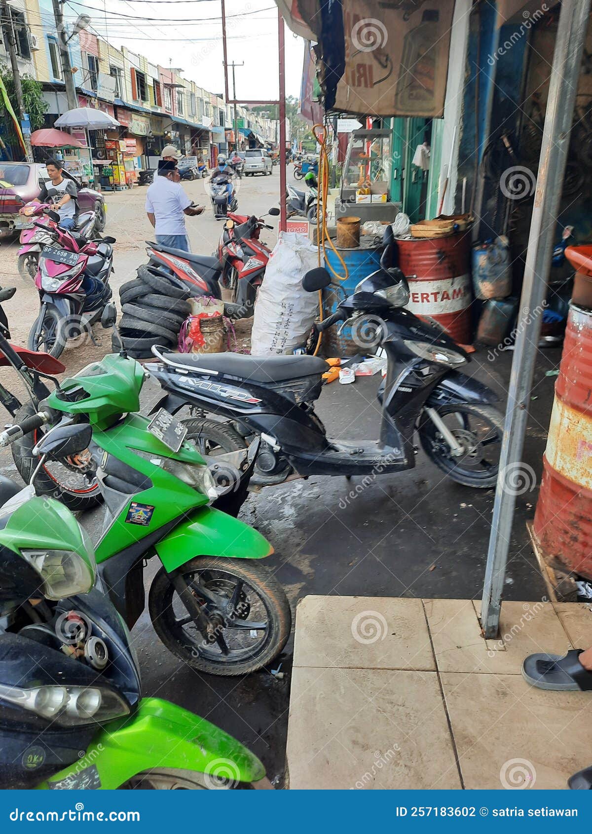 Motorcycle Repair Shop in Indonesia Editorial Photography - Image of ...