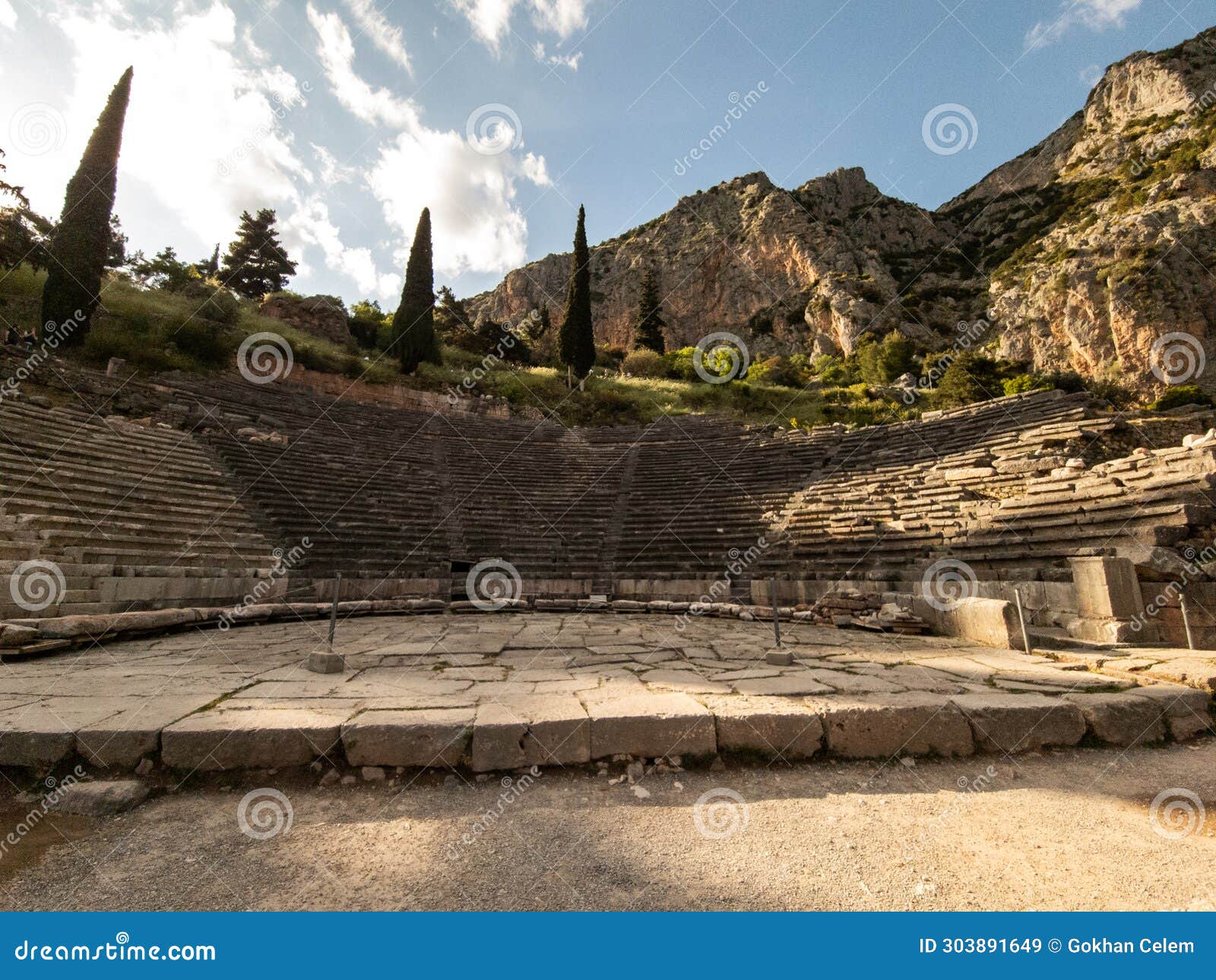 Ancient City of Delphi , Greece Stock Image - Image of marble ...