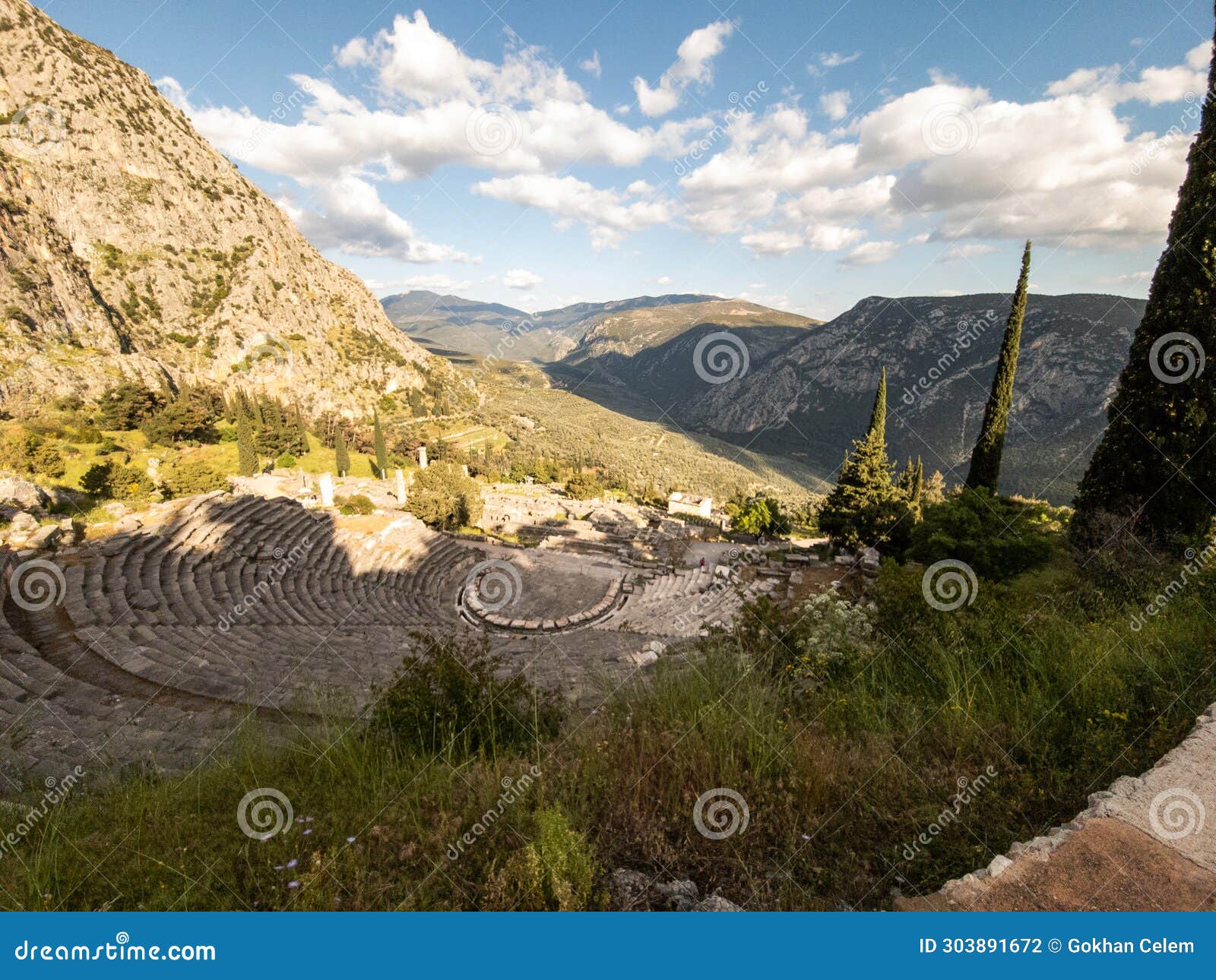 Ancient City of Delphi , Greece Stock Photo - Image of marble, column ...