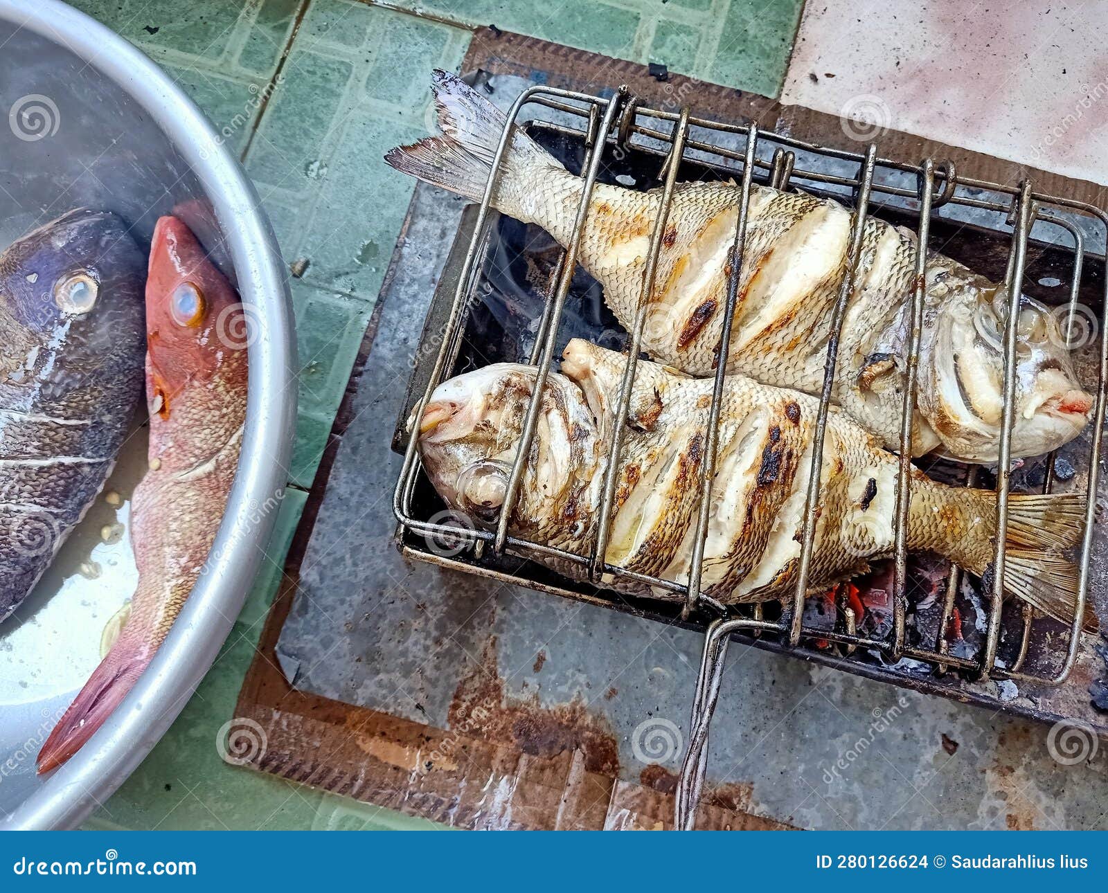 Photos of barbecued fish stock photo. Image of barbecued - 280126624