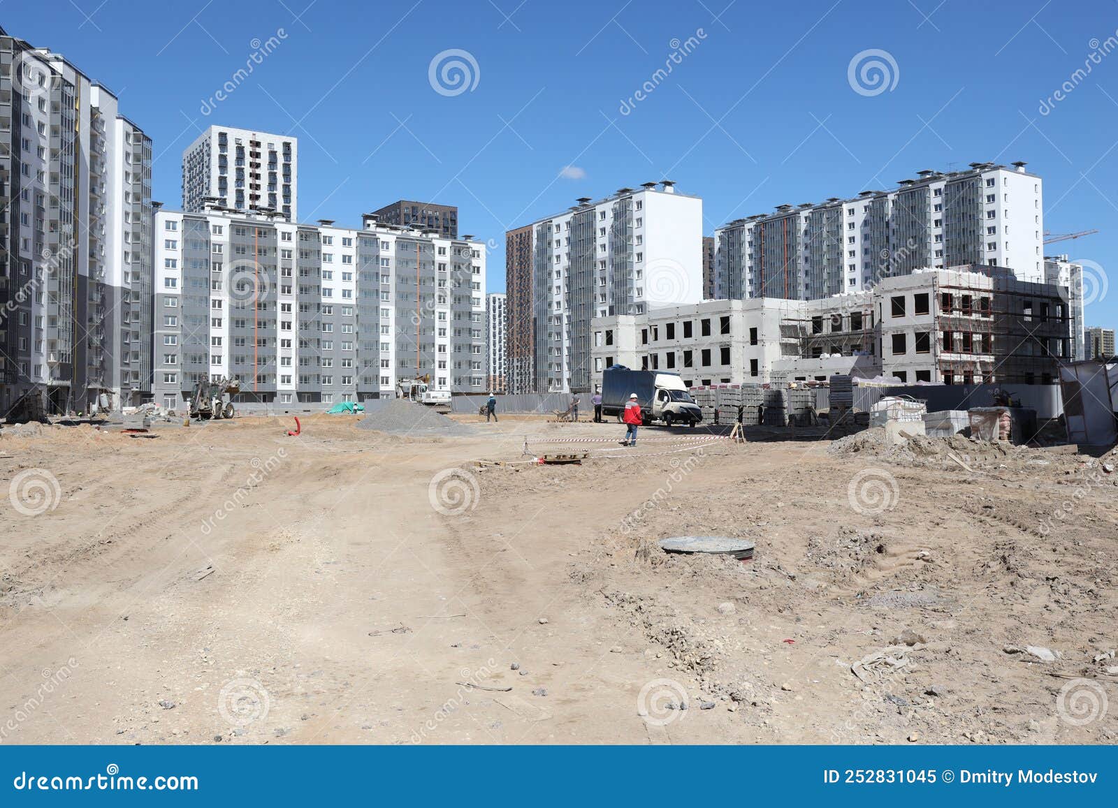 Photos of the Construction Process of the Residential Complex Editorial ...