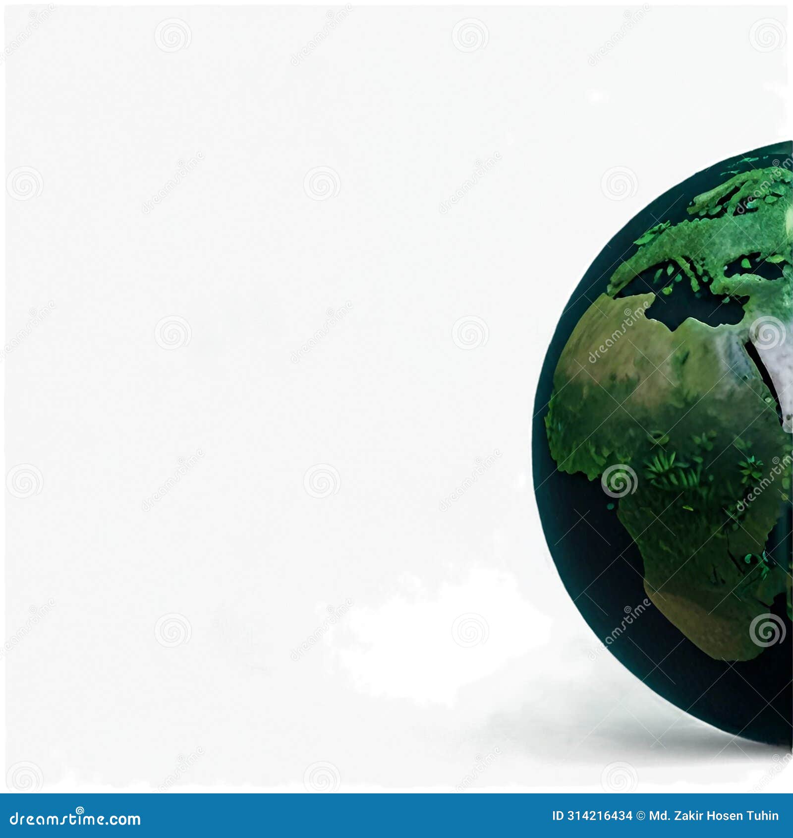A Side of Half Green Globe on a Transparent Background for World Earth ...