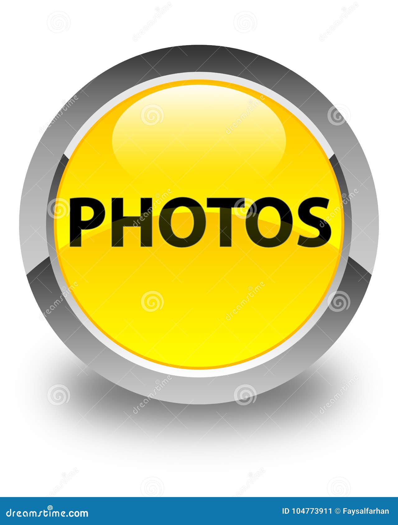 Photos Glossy Yellow Round Button Stock Illustration - Illustration of ...