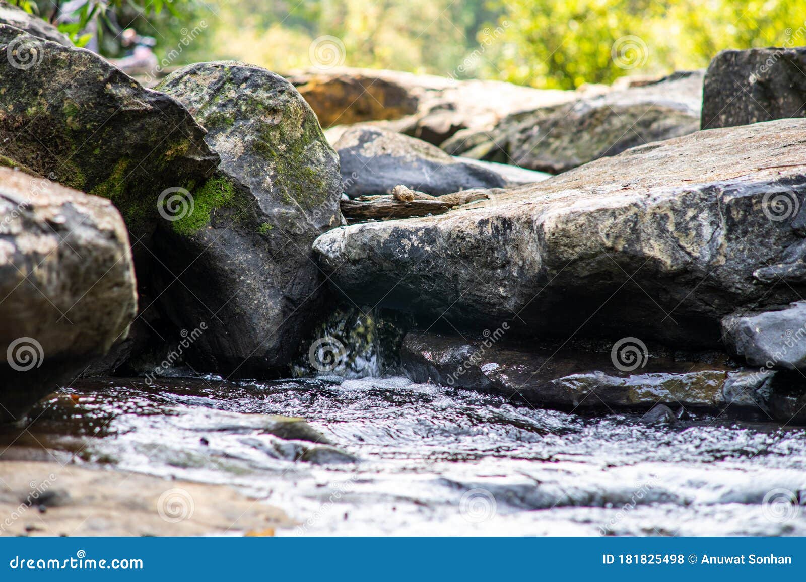 Photos of Natural Water Streams that Flow through Rocks Stock Photo ...