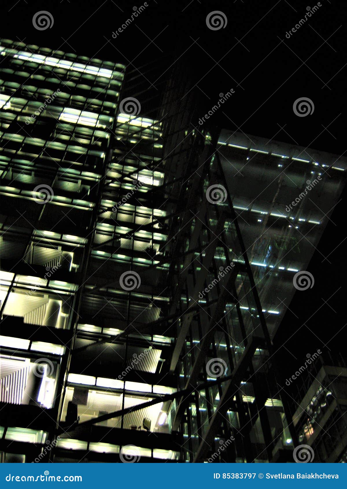 Photos With Night Background Of Modern Architectural High-rise ...