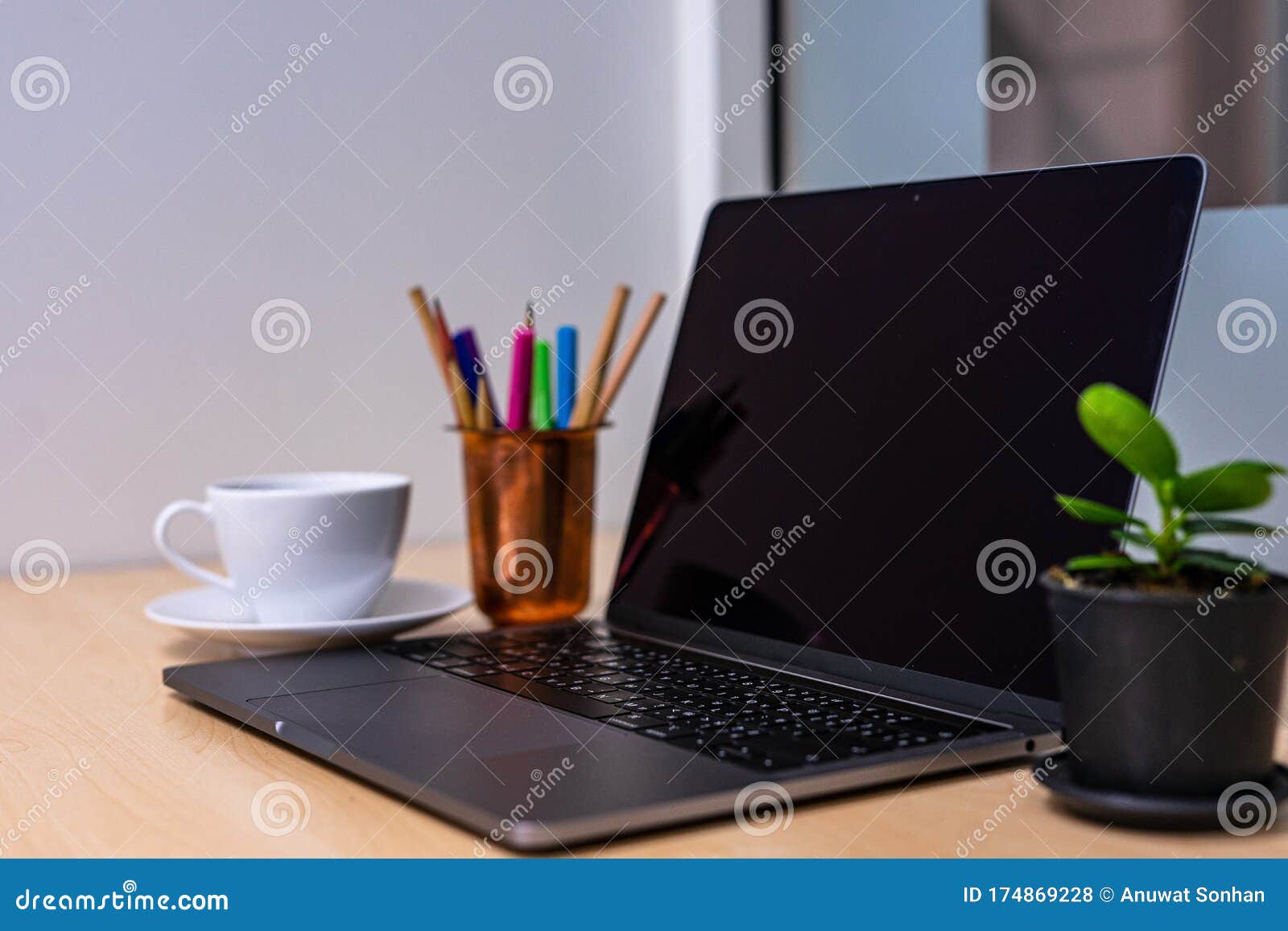 Photos of Notebooks Placed on the Desk in the Office Stock Photo ...