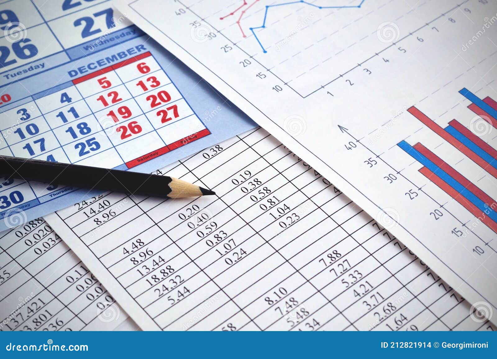 Numbers and graphs stock photo. Image of demand, document - 212821914