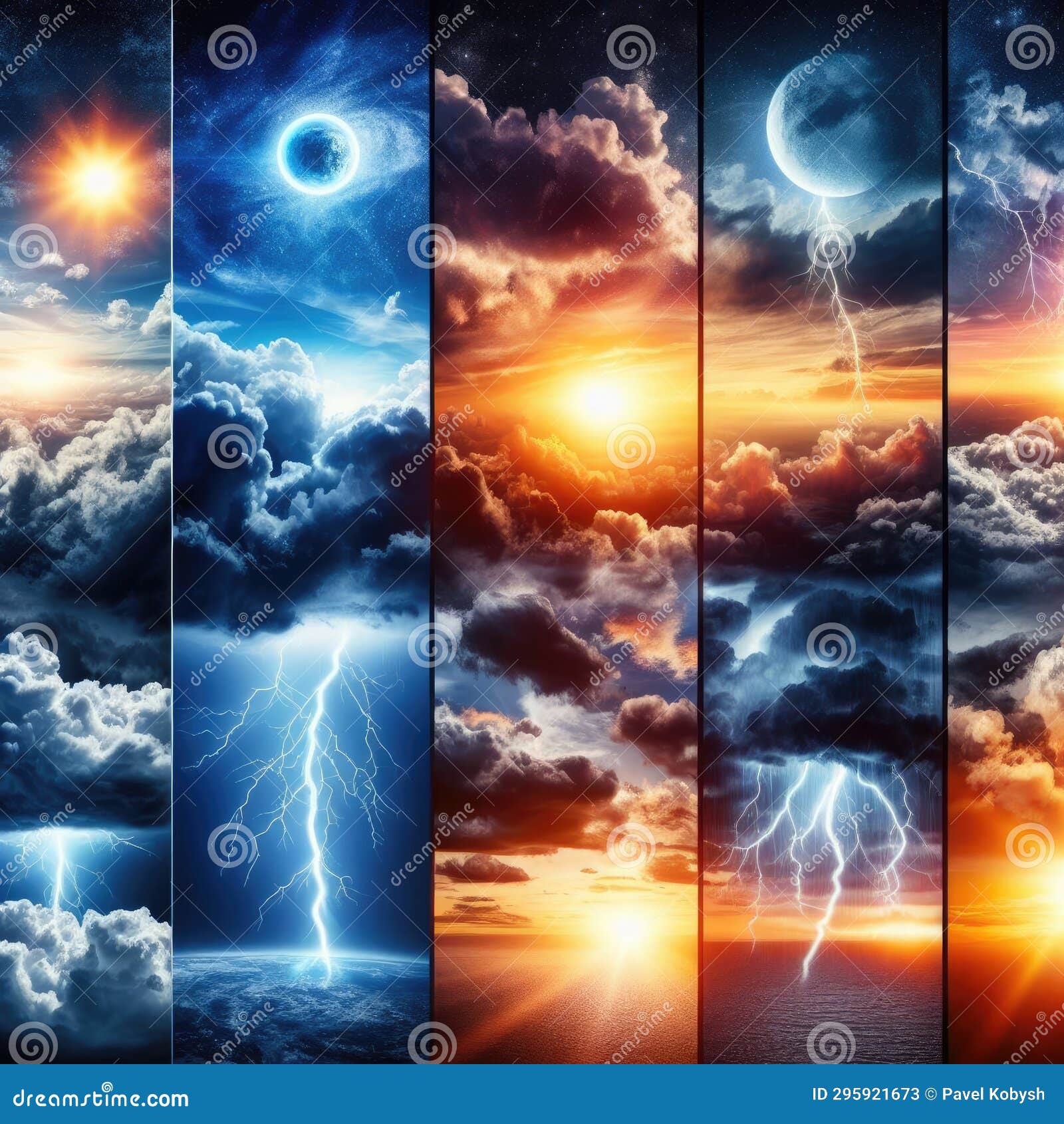 Photos of Sky during Different Weather, Collage. Banner Design Stock ...